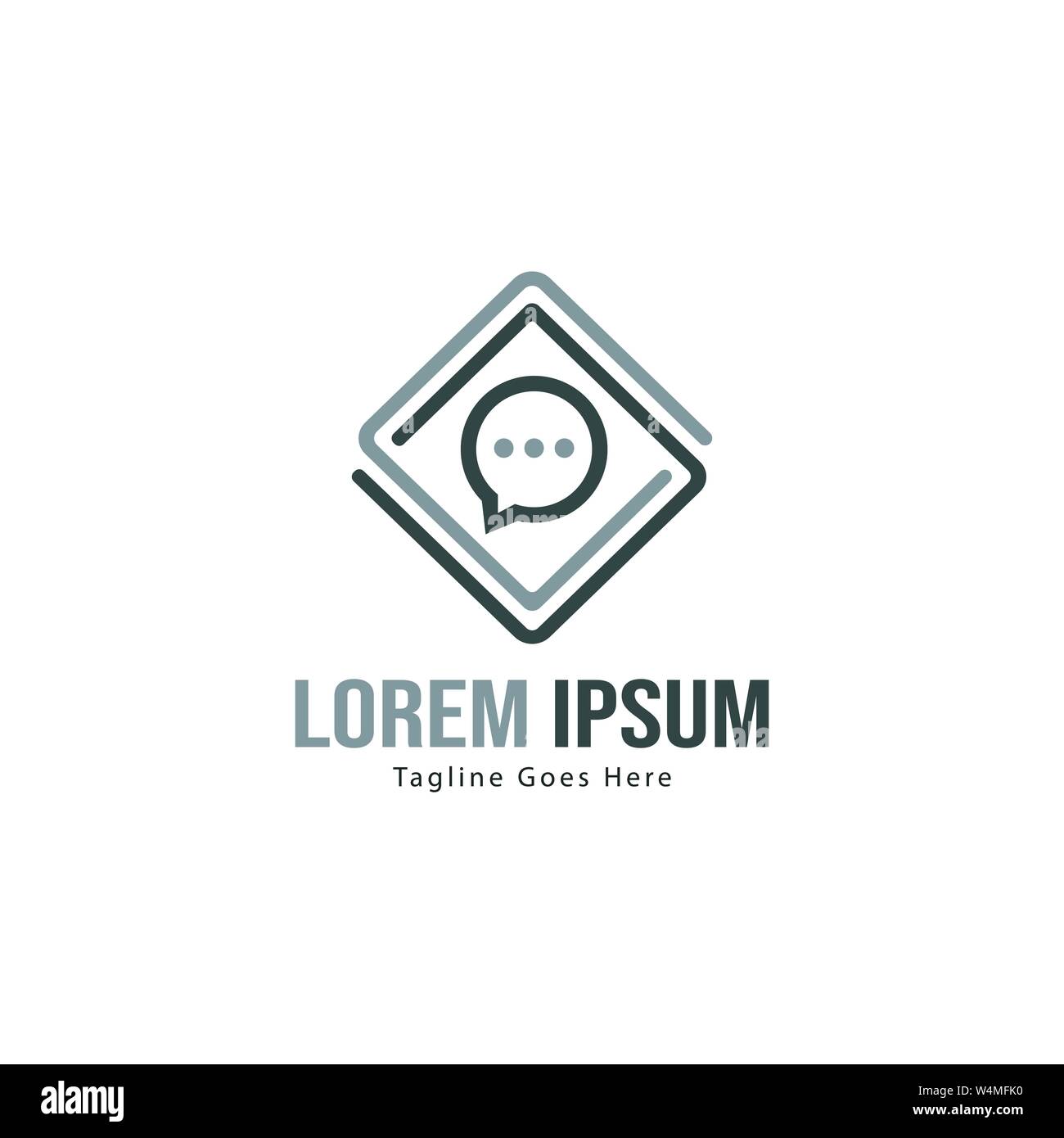 Chat logo template design. Chat logo with modern frame isolated on ...