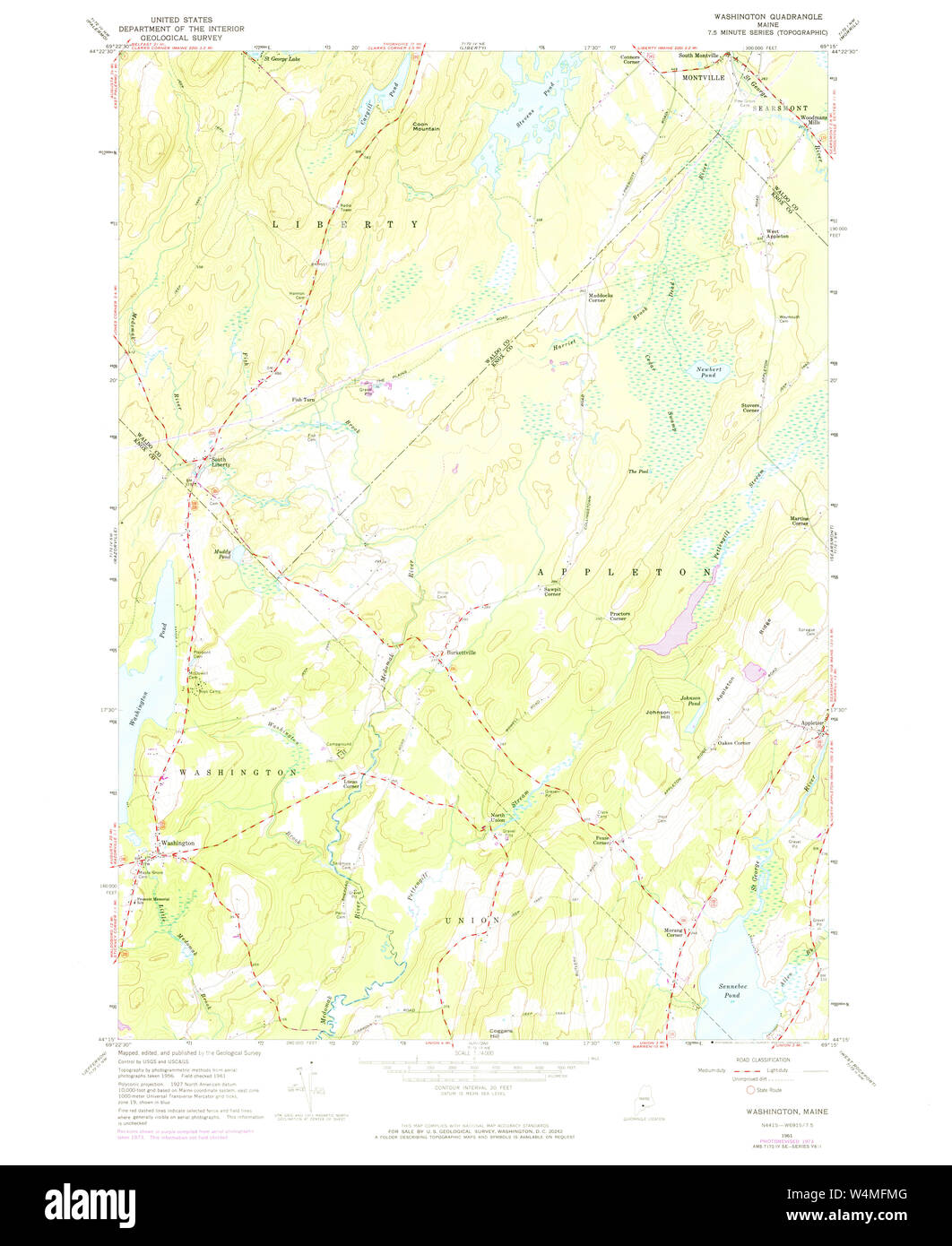 Maine USGS Historical Map Washington 461011 1961 24000 Restoration ...