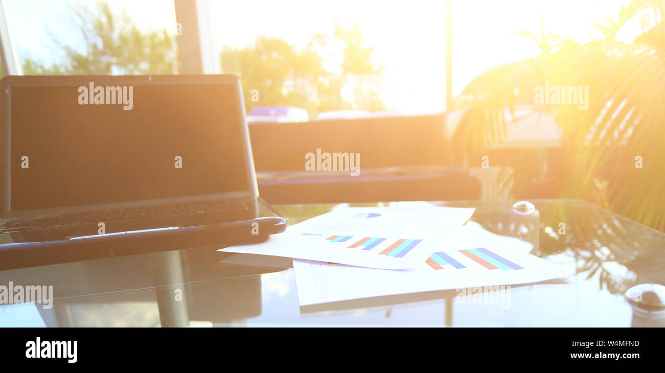 Closeup photo of laptop computer with open top. Blank screen Stock ...