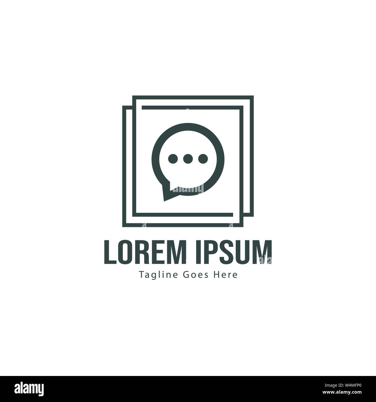 Chat logo template design. Chat logo with modern frame isolated on ...
