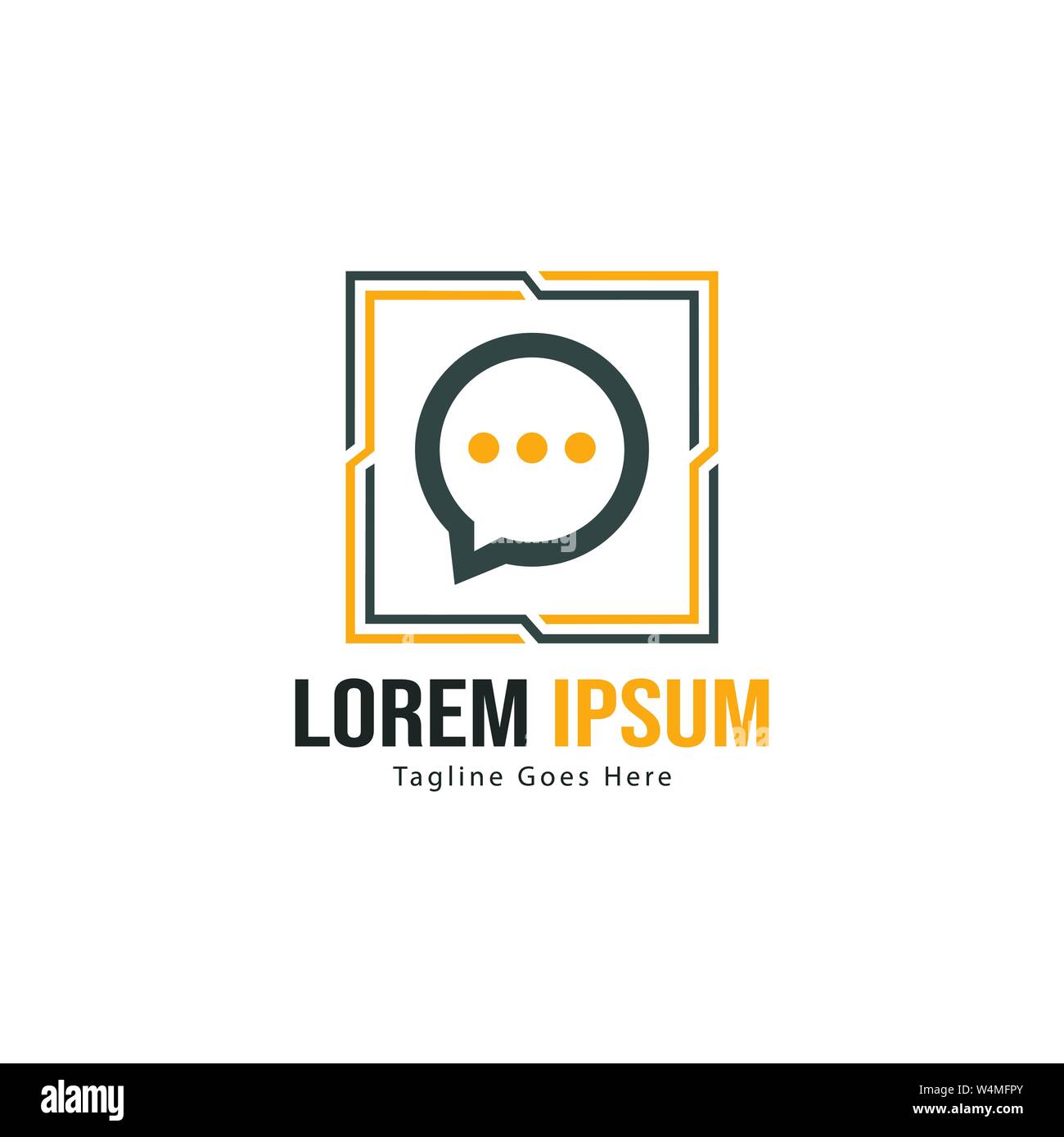 Chat logo template design. Chat logo with modern frame isolated on ...