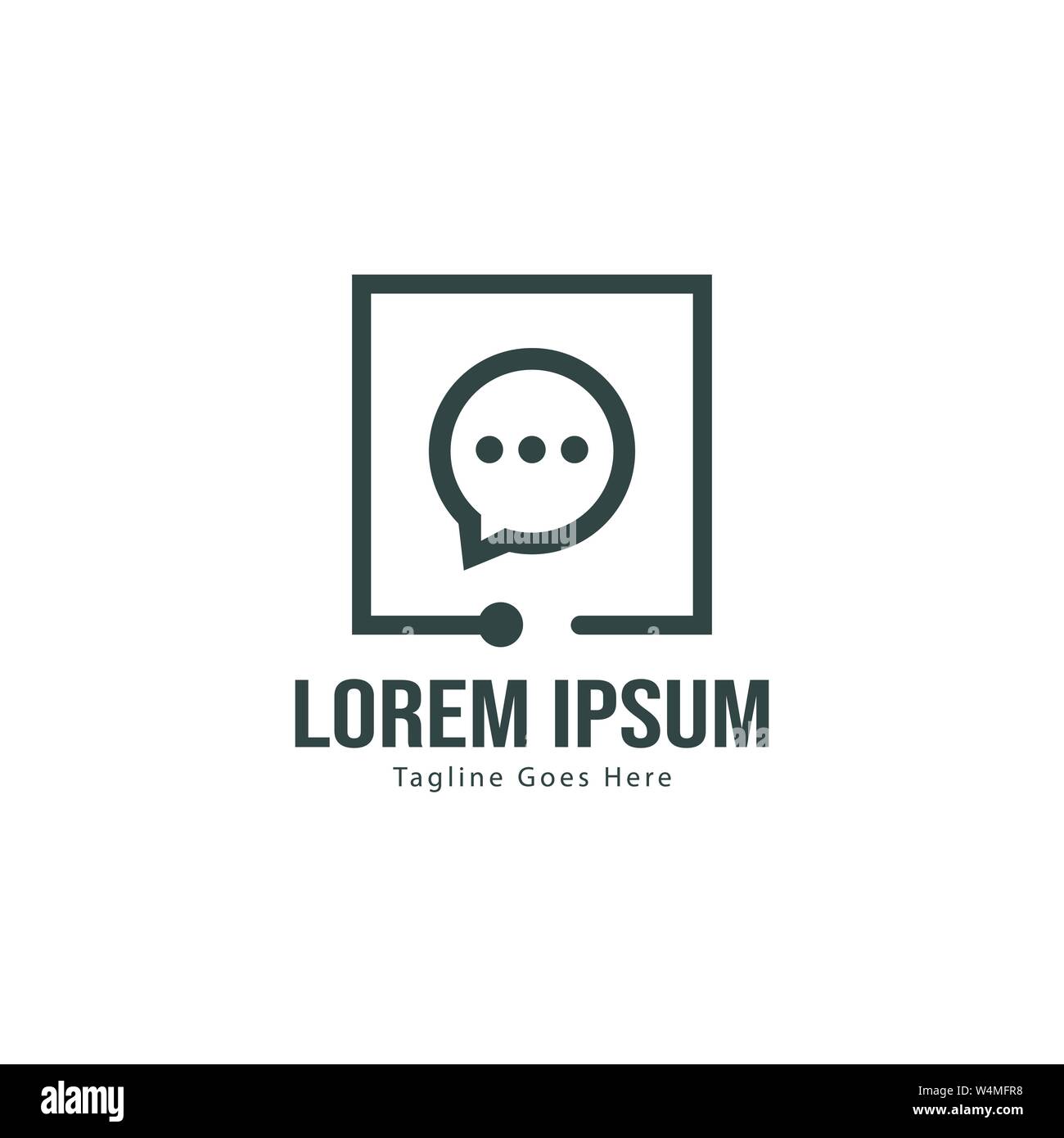 Chat logo template design. Chat logo with modern frame isolated on ...