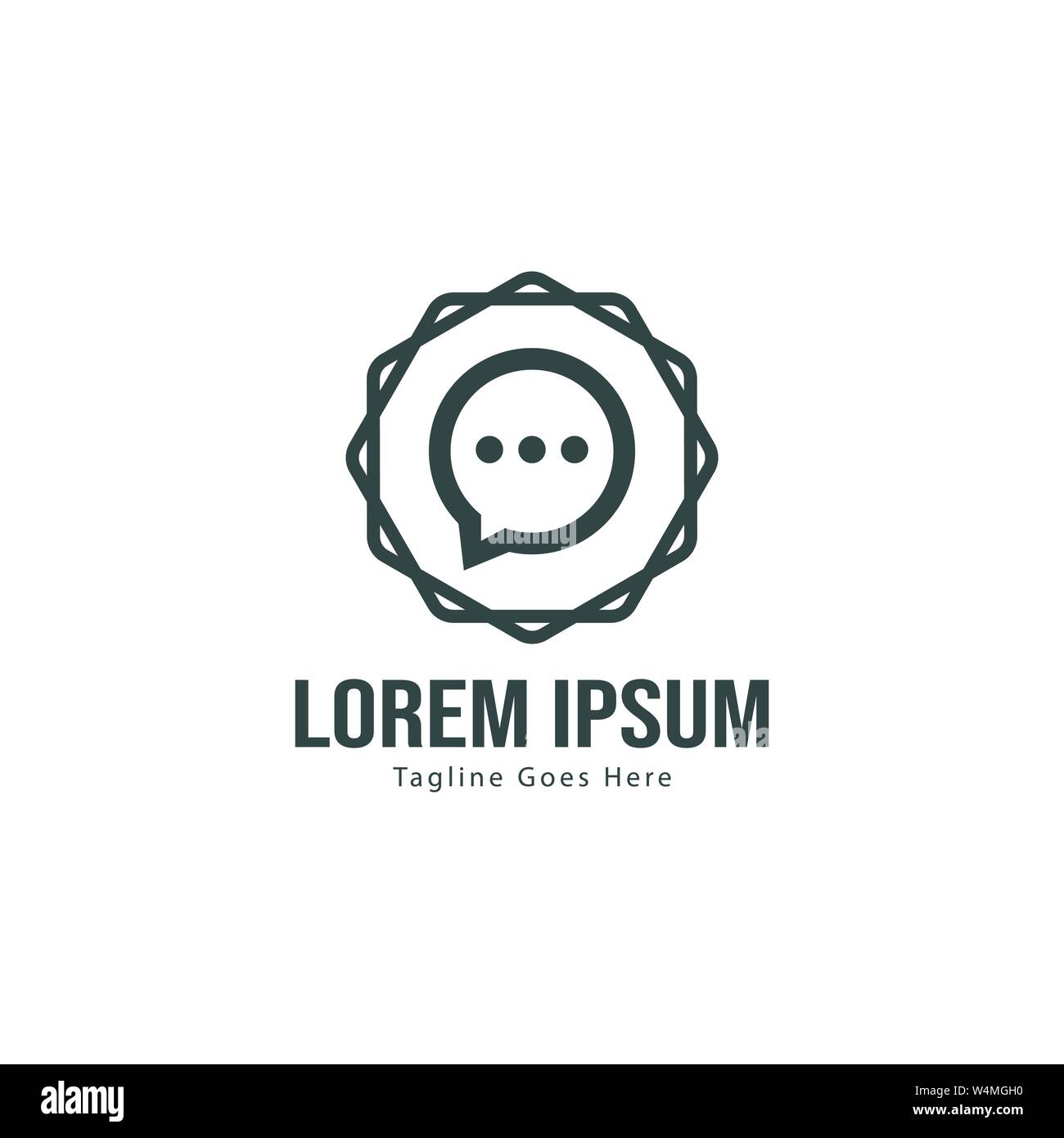 Chat logo template design. Chat logo with modern frame isolated on ...