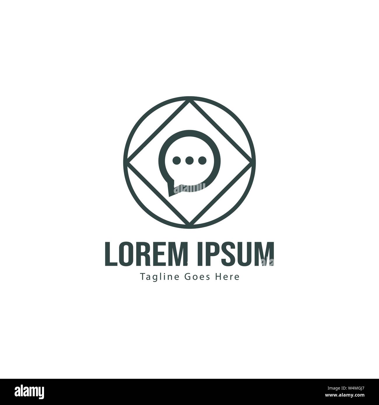 Chat logo template design. Chat logo with modern frame isolated on ...
