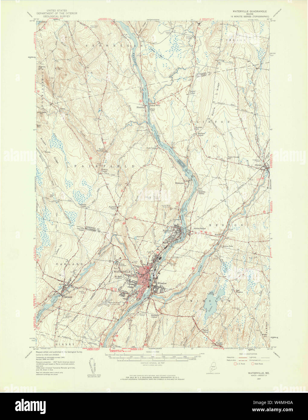 Map of waterville hi-res stock photography and images - Alamy