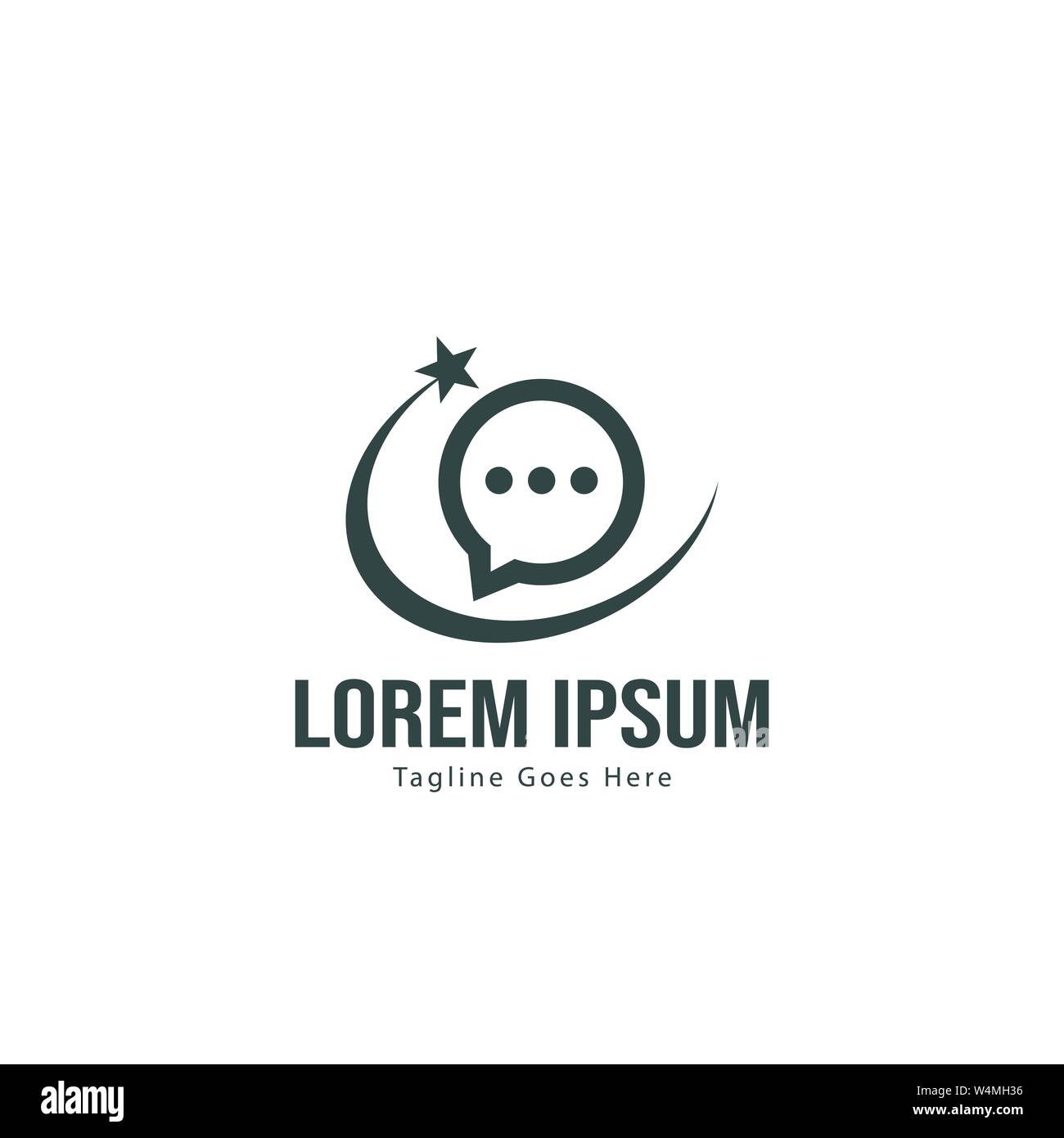 Chat logo template design. Chat logo with modern frame isolated on ...