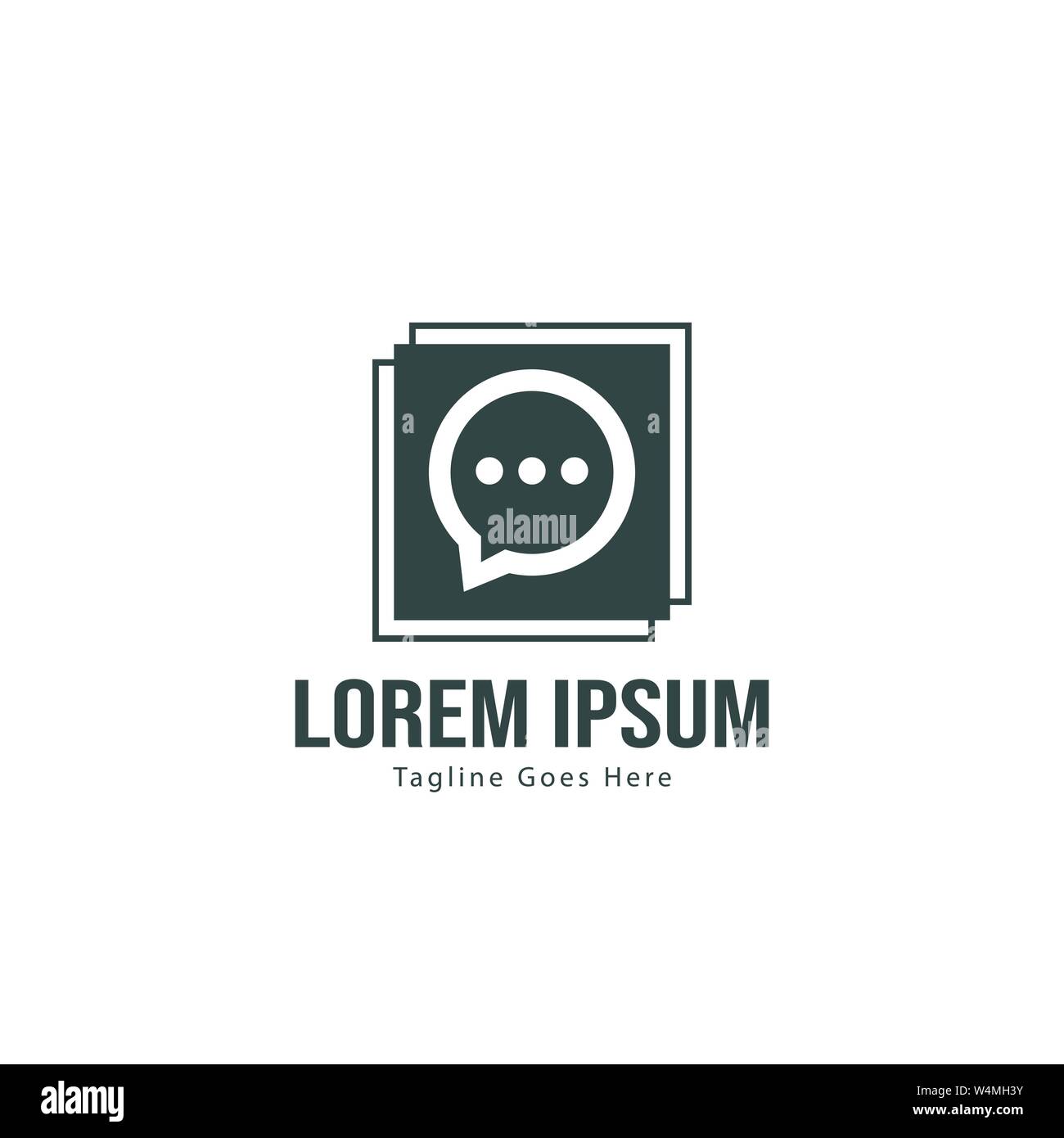 Chat logo template design. Chat logo with modern frame isolated on ...