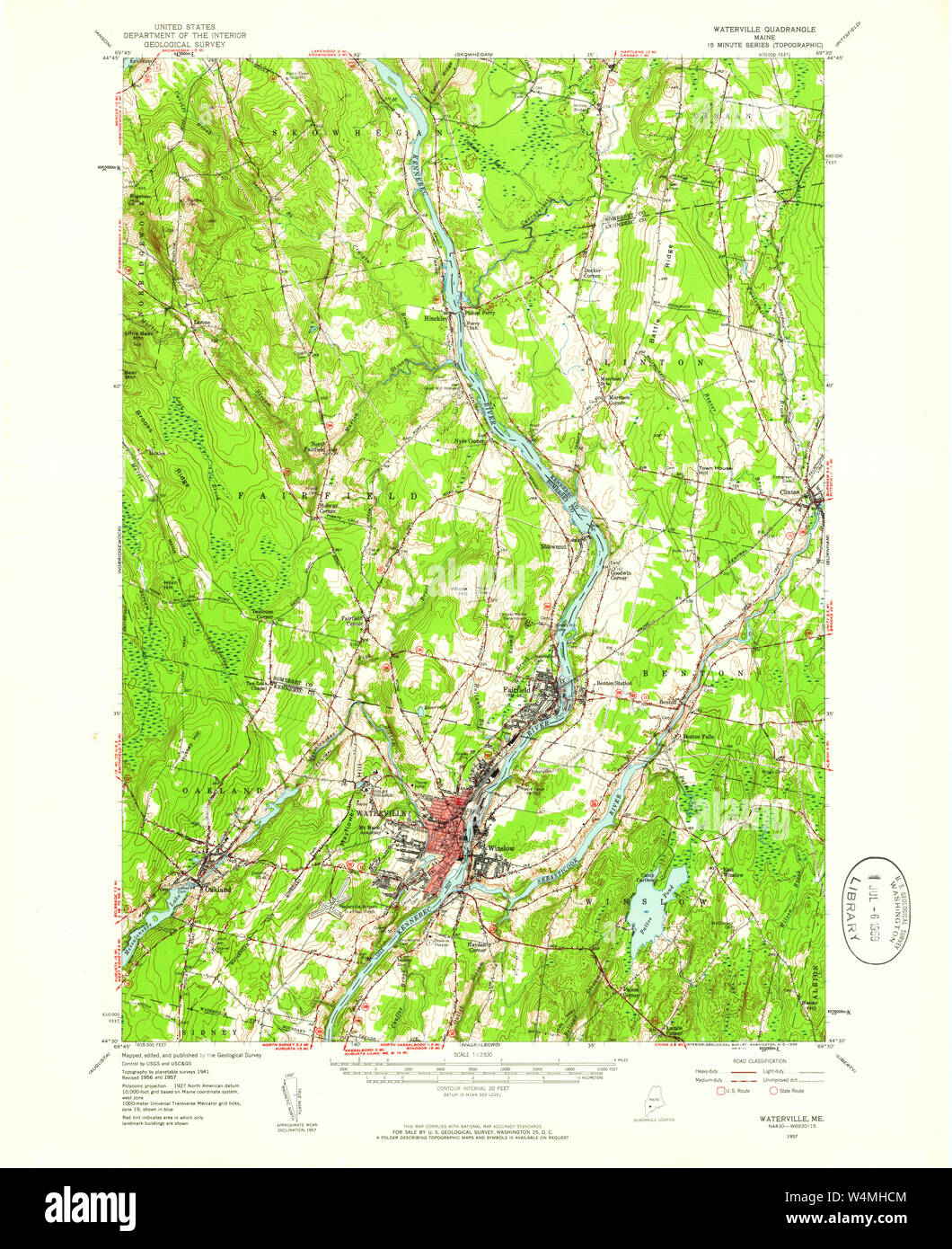 Map of waterville hi-res stock photography and images - Alamy