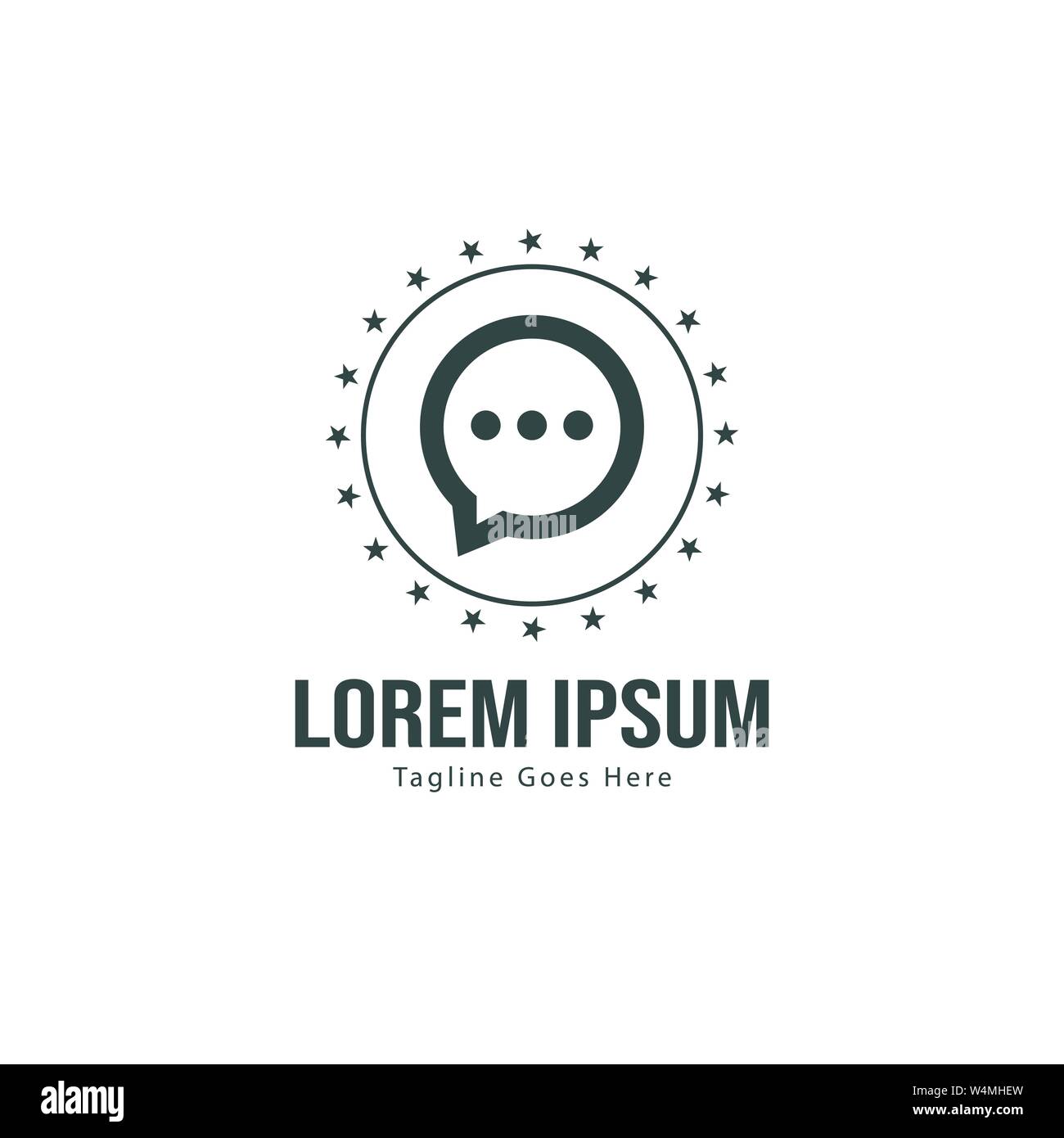 Chat logo template design. Chat logo with modern frame isolated on ...