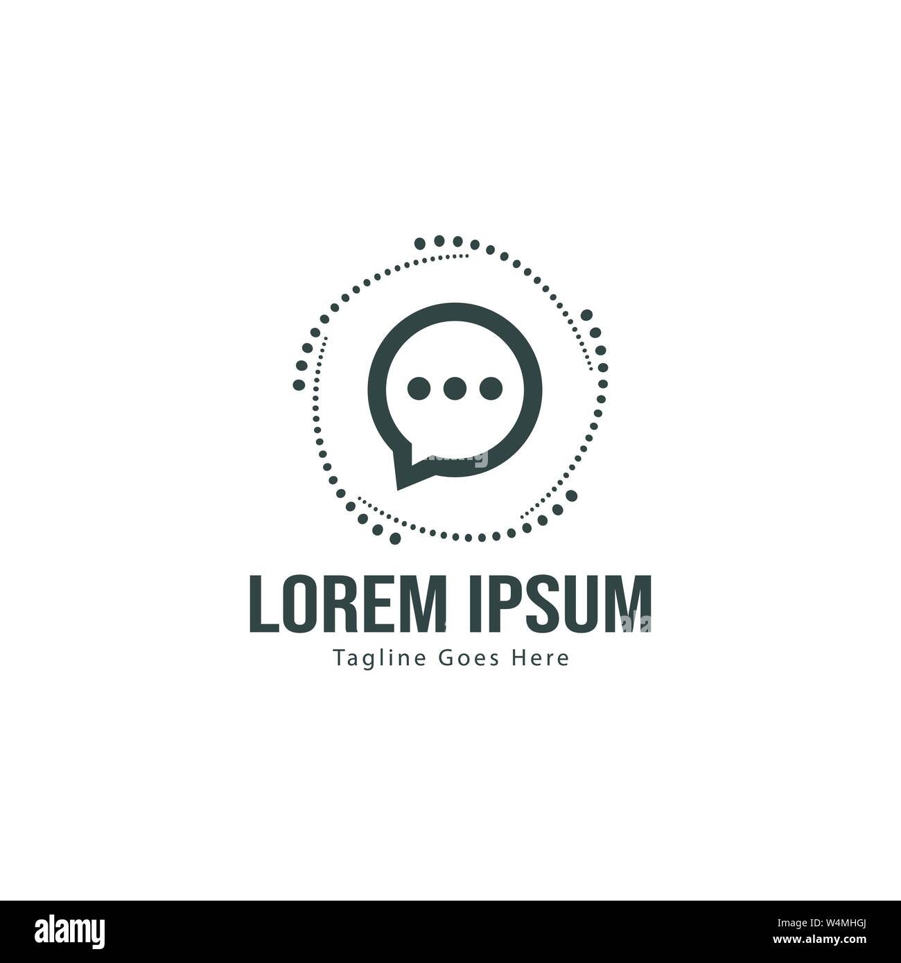 Chat logo template design. Chat logo with modern frame isolated on ...