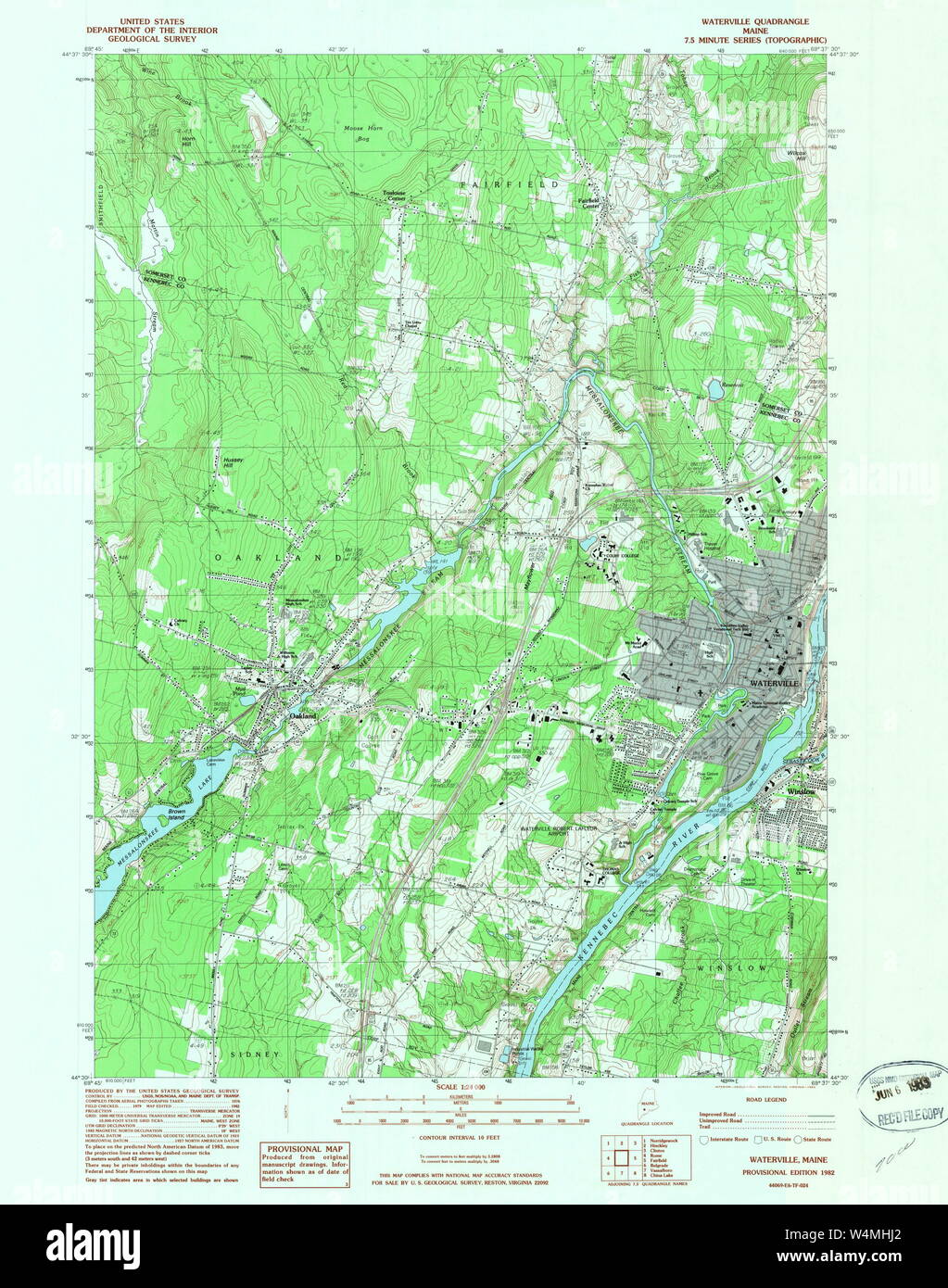 Maine USGS Historical Map Waterville 807275 1982 24000 Restoration ...