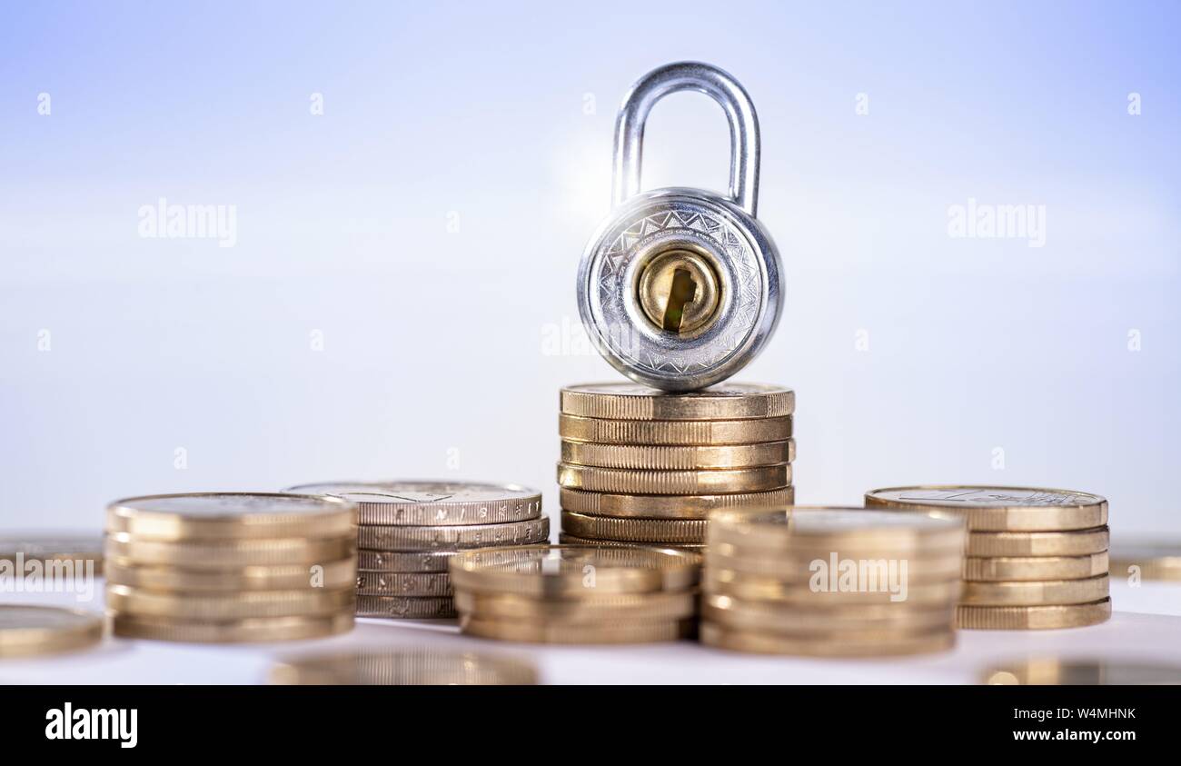 Money castle bank lock hi-res stock photography and images - Alamy