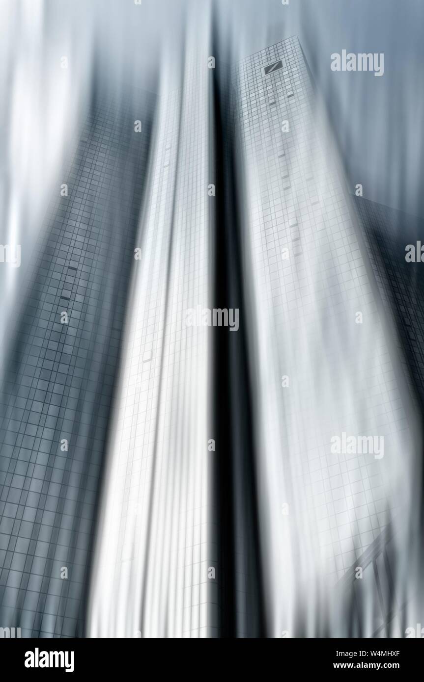 Building of Deutsche Bank in Frankfurt with motion blur | usage ...