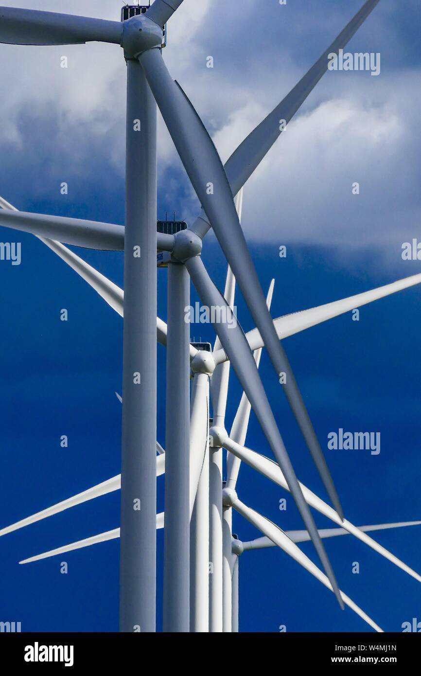 Vendsyssel, Denmark. Wind turbines roaring across the landscape ...