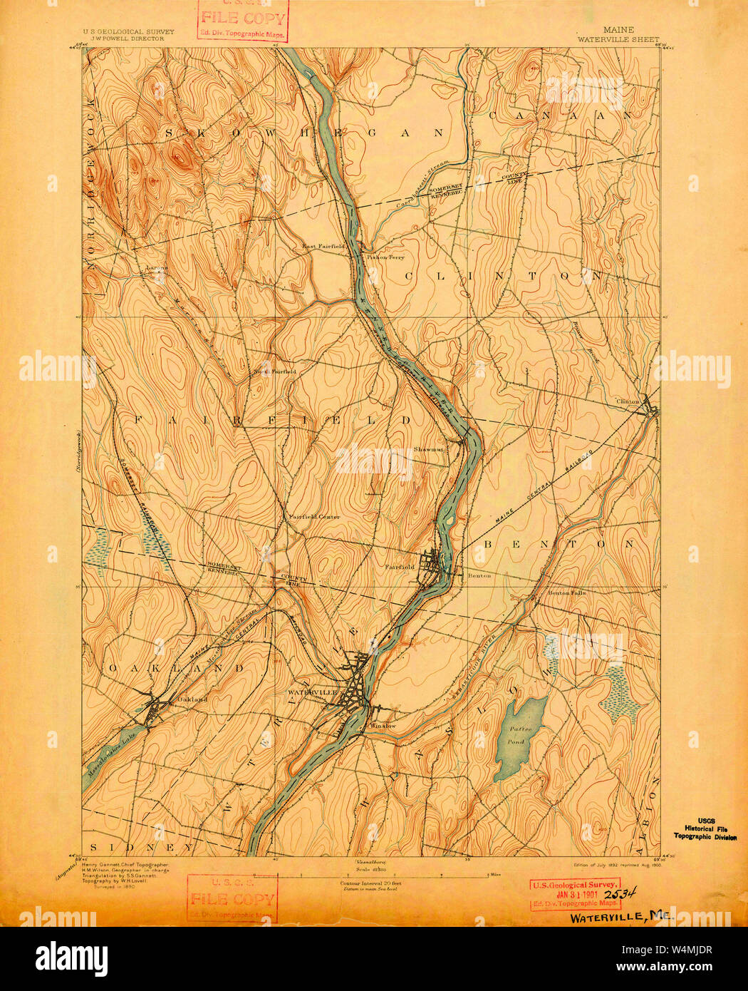 Waterville map hi-res stock photography and images - Alamy