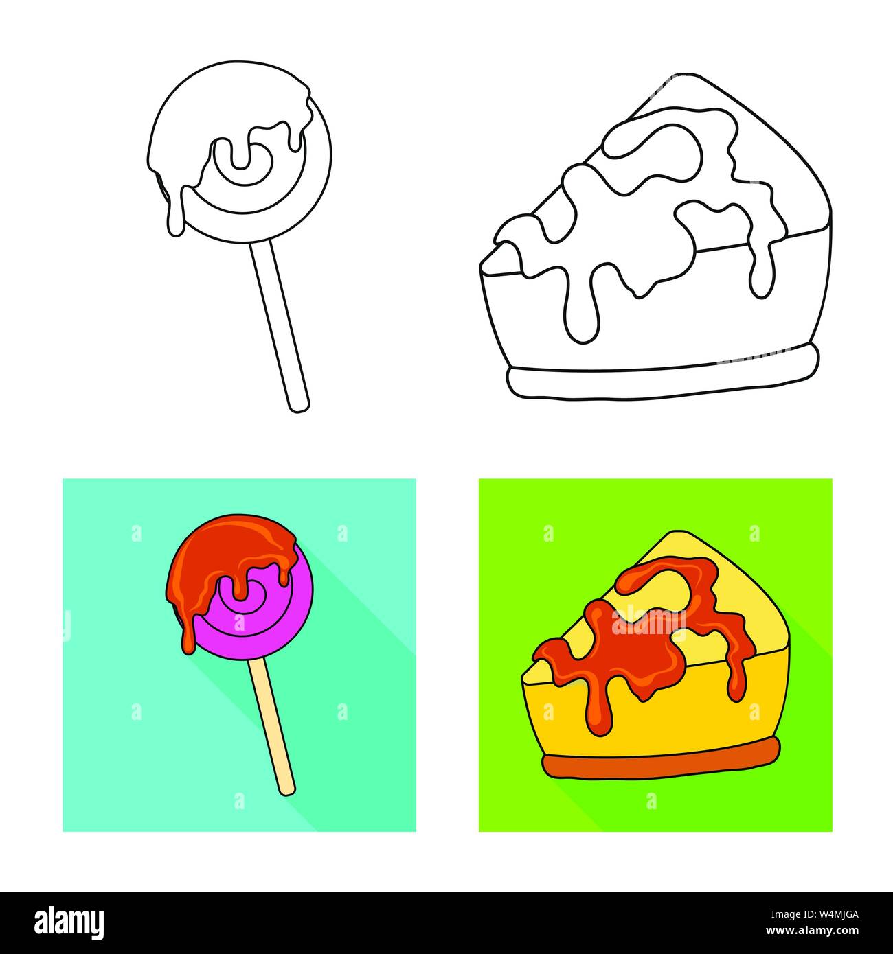 Vector design of confectionery and culinary logo. Collection of ...