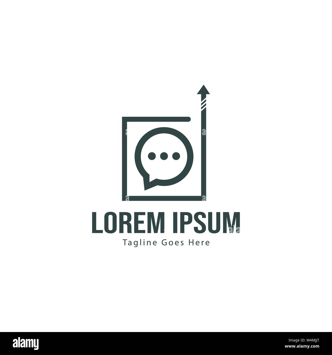 Chat logo template design. Chat logo with modern frame isolated on ...
