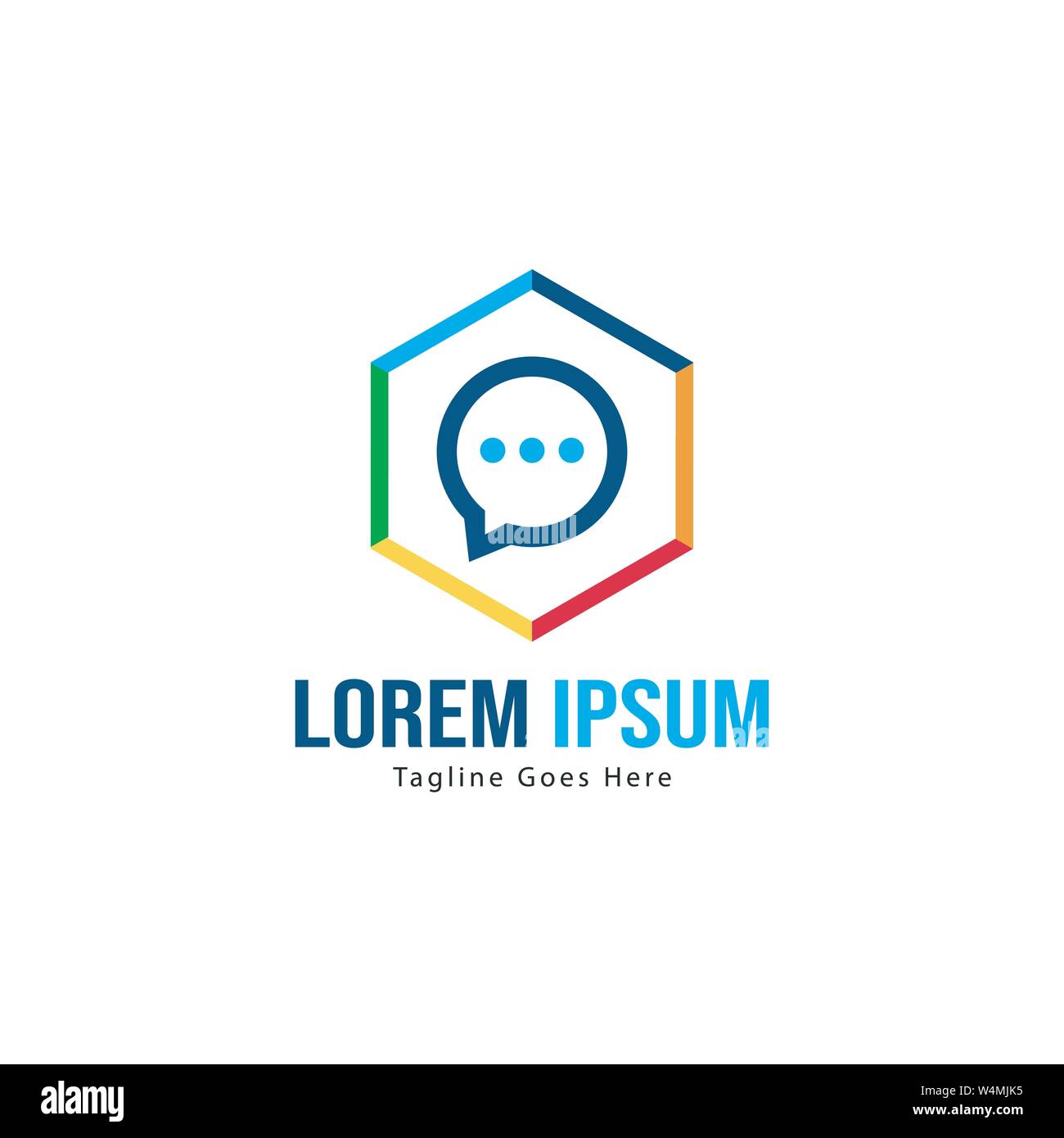 Chat logo template design. Chat logo with modern frame isolated on ...