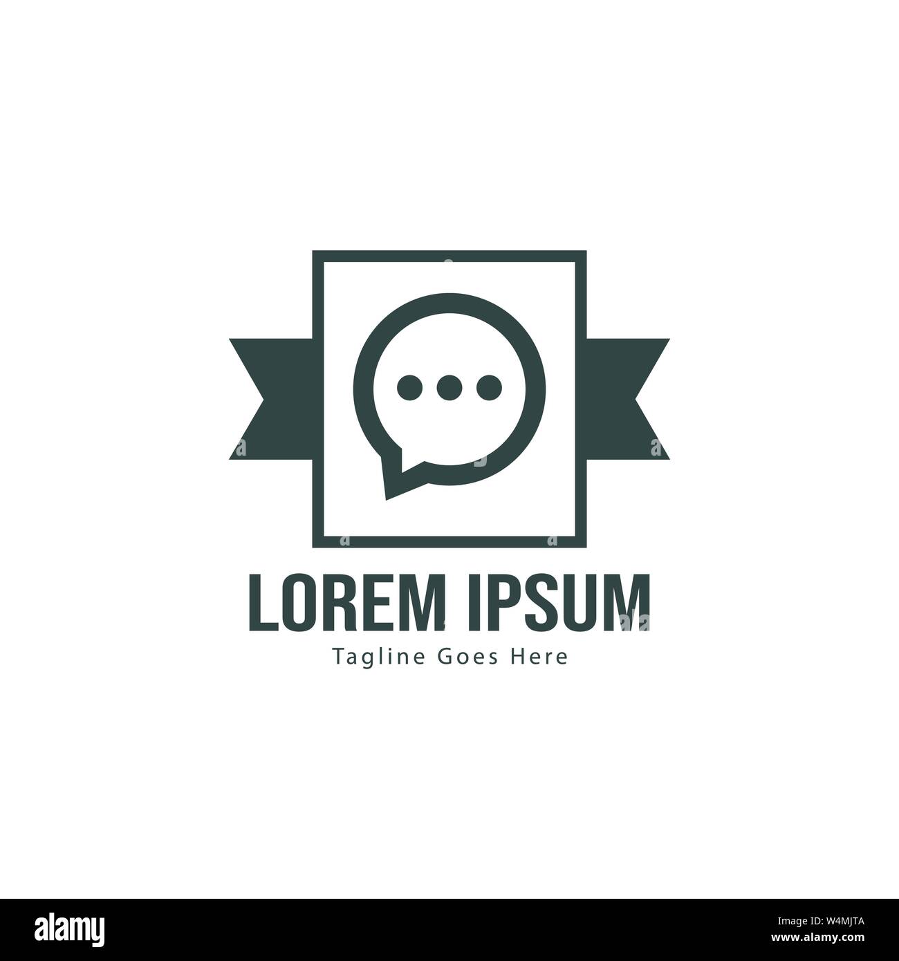 Chat logo template design. Chat logo with modern frame isolated on ...