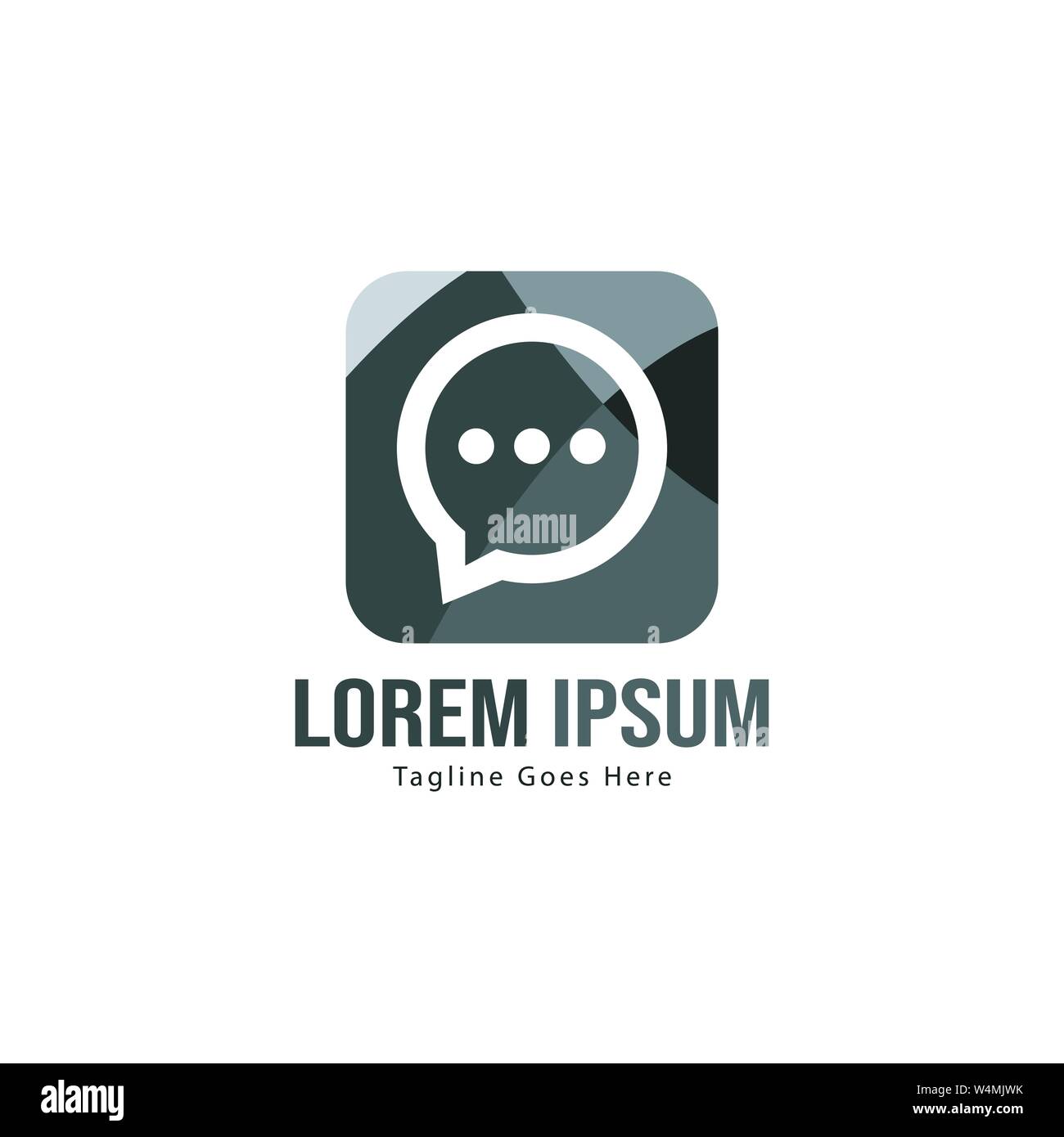 Chat logo template design. Chat logo with modern frame isolated on ...