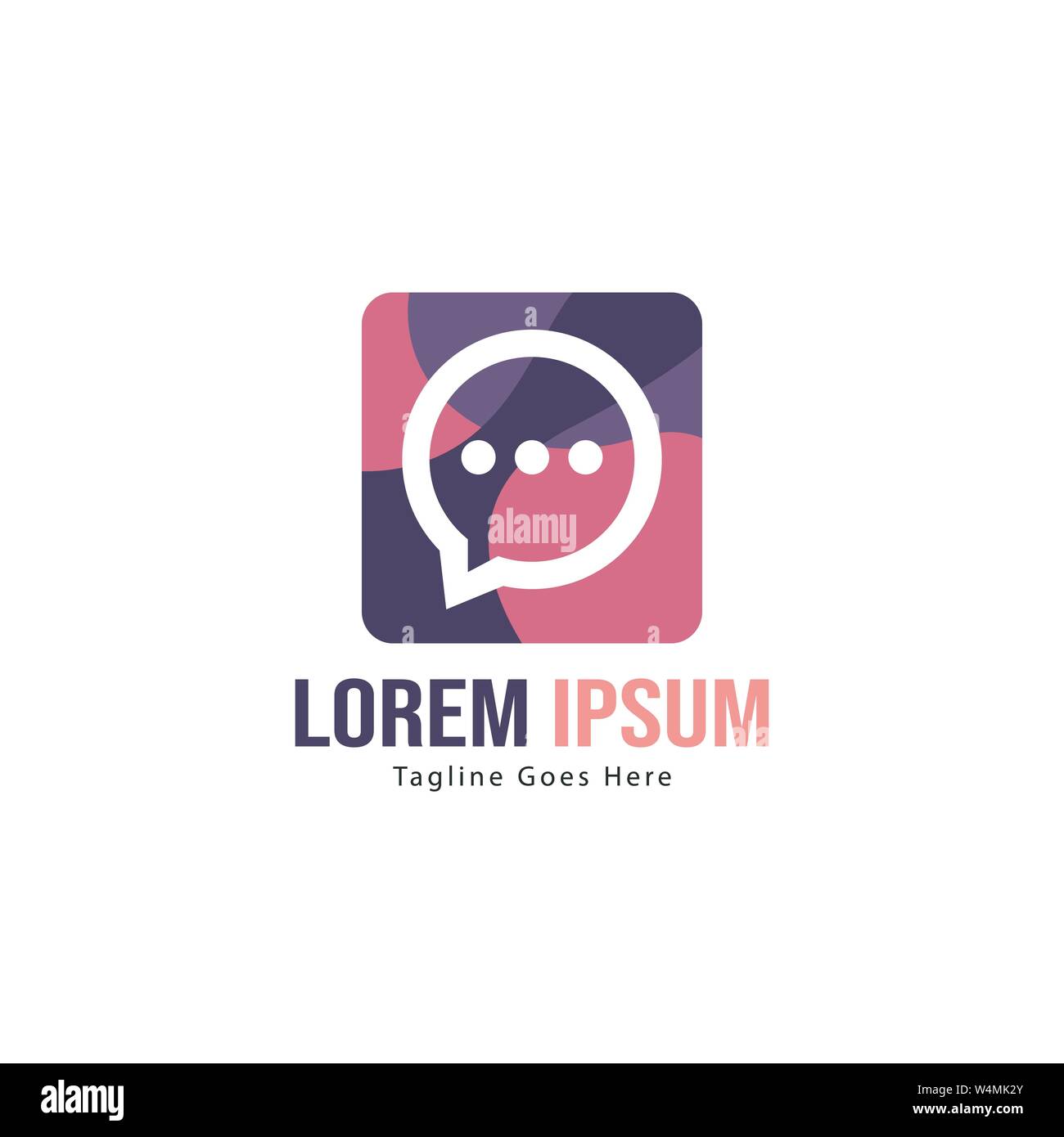 Chat logo template design. Chat logo with modern frame isolated on ...