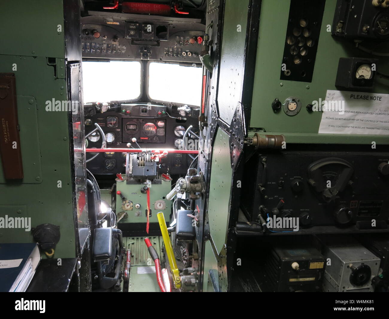 View of the controls in the pilot's cockpit of an RAF Dakota, Douglas ...