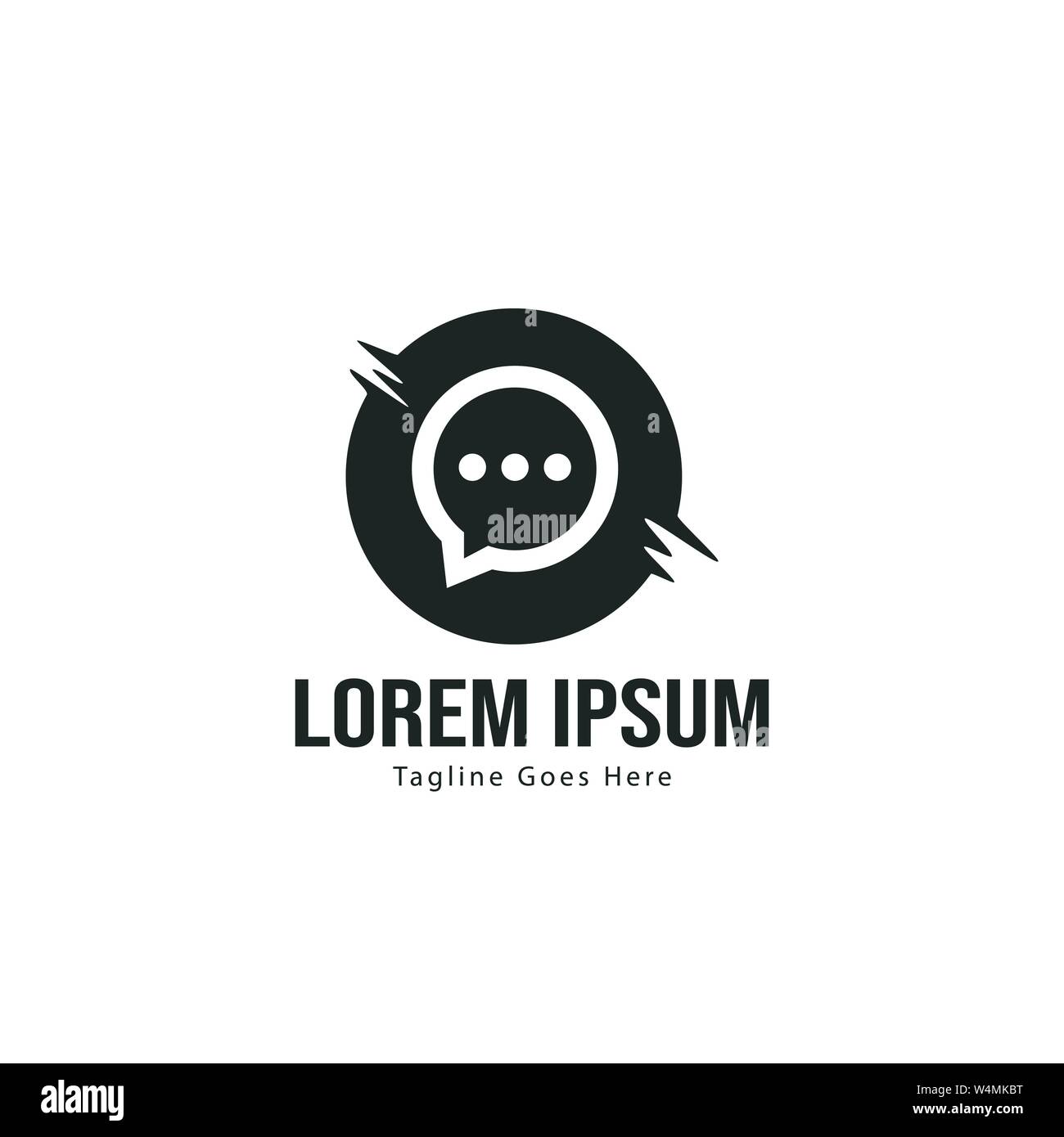 Chat logo template design. Chat logo with modern frame isolated on ...