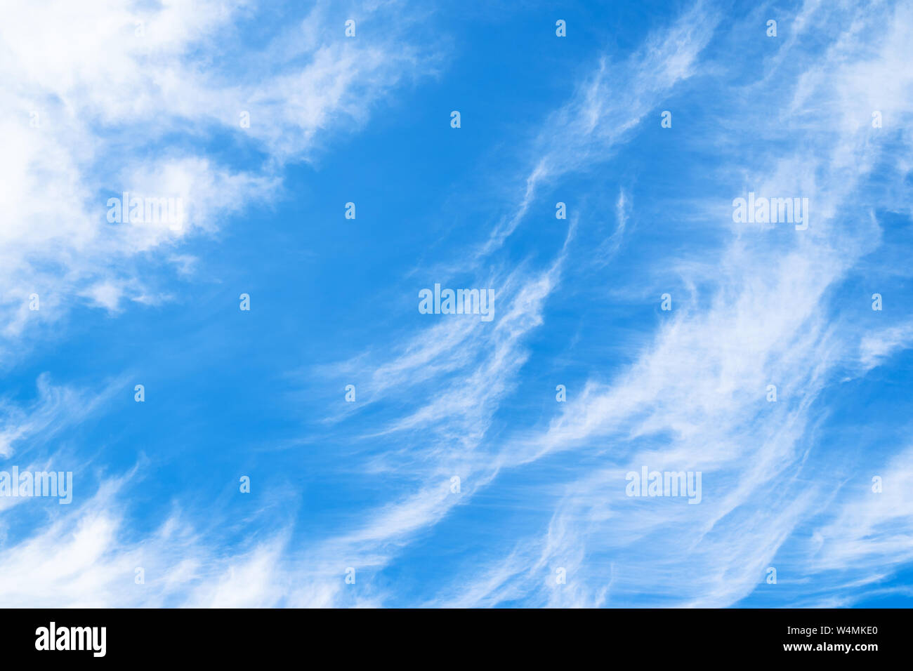 natural background - blue sky with spindrift clouds in the Caucasus in ...