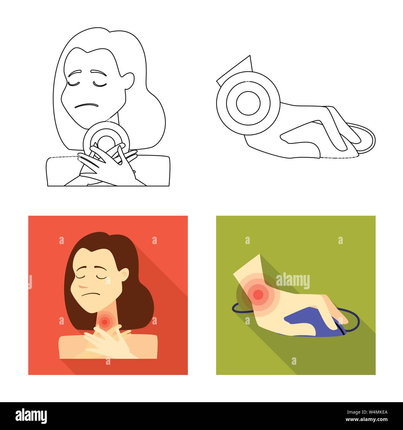 Vector design of hospital and rendering symbol. Collection of hospital ...