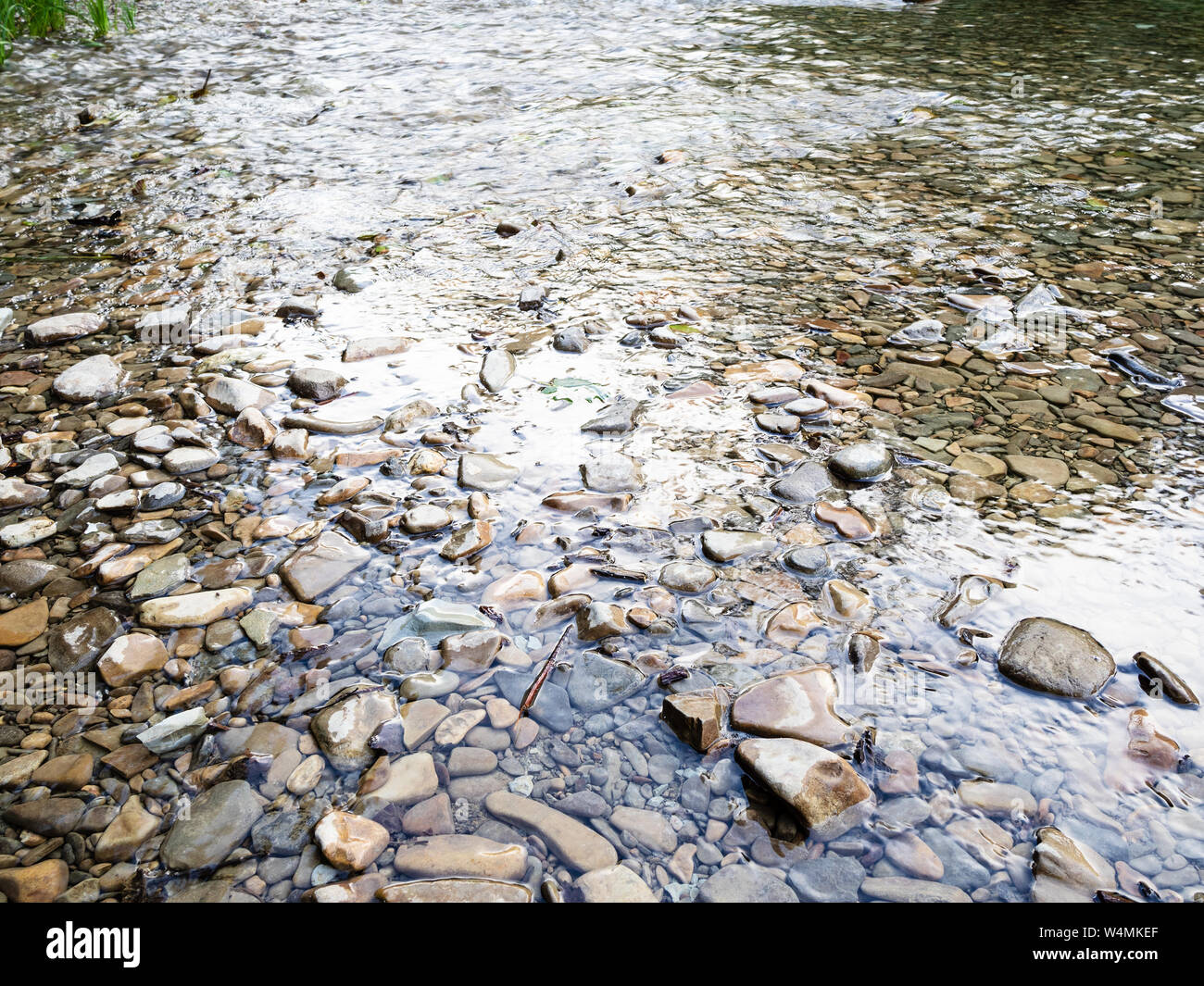 natural background - stone bed of mountain river in the Caucasus (Abin ...