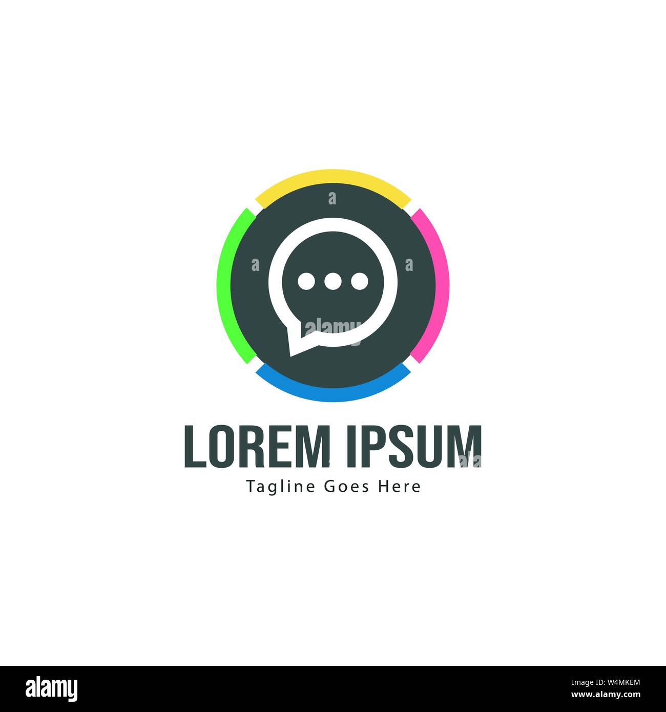 Chat logo template design. Chat logo with modern frame isolated on ...