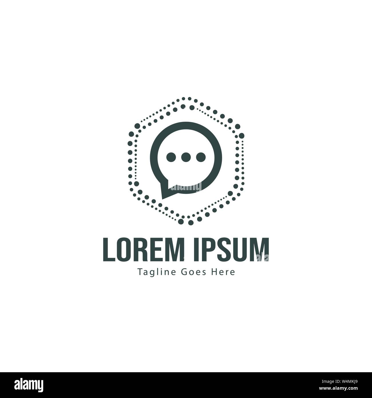 Chat logo template design. Chat logo with modern frame isolated on ...