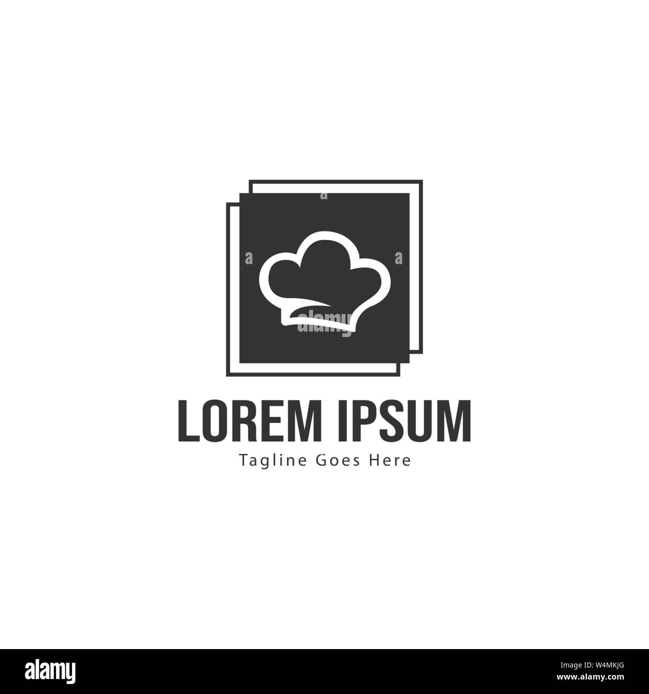 Chef logo template design with frame. minimalist chef logo vector ...