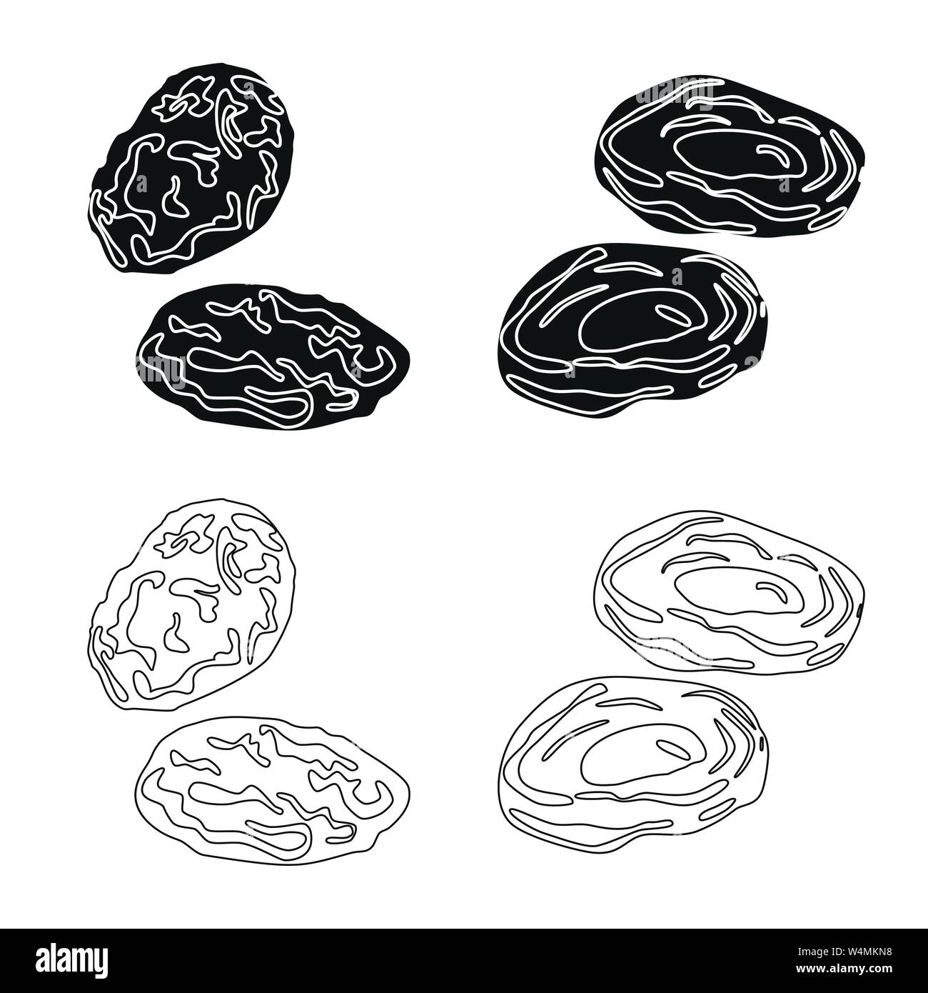 Vector design of food and raw icon. Set of food and nature stock vector ...