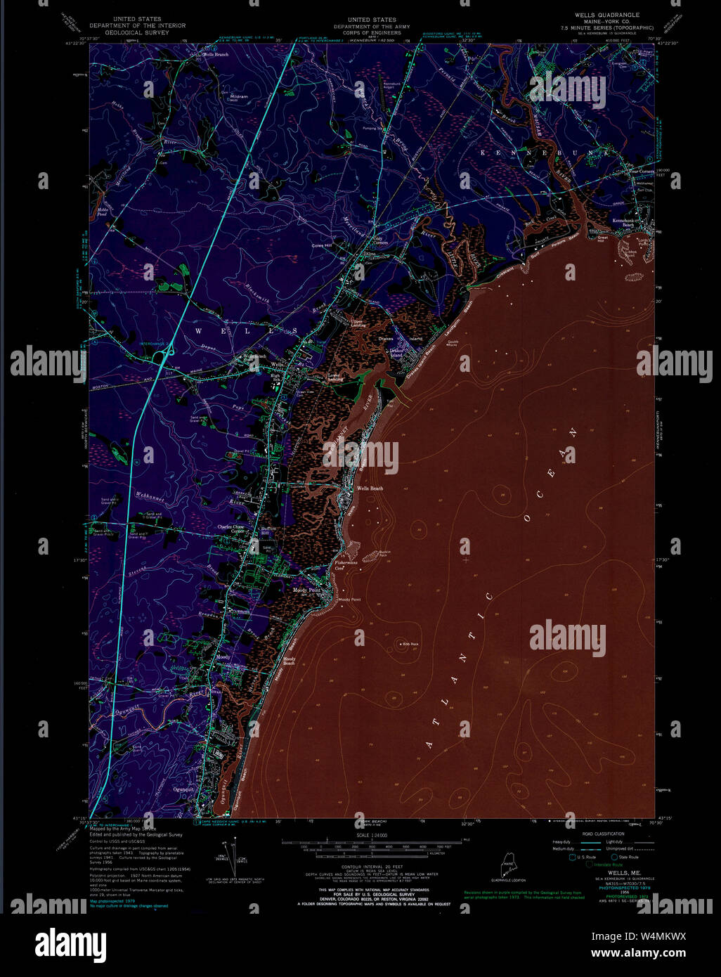 Map of wells maine hi-res stock photography and images - Alamy