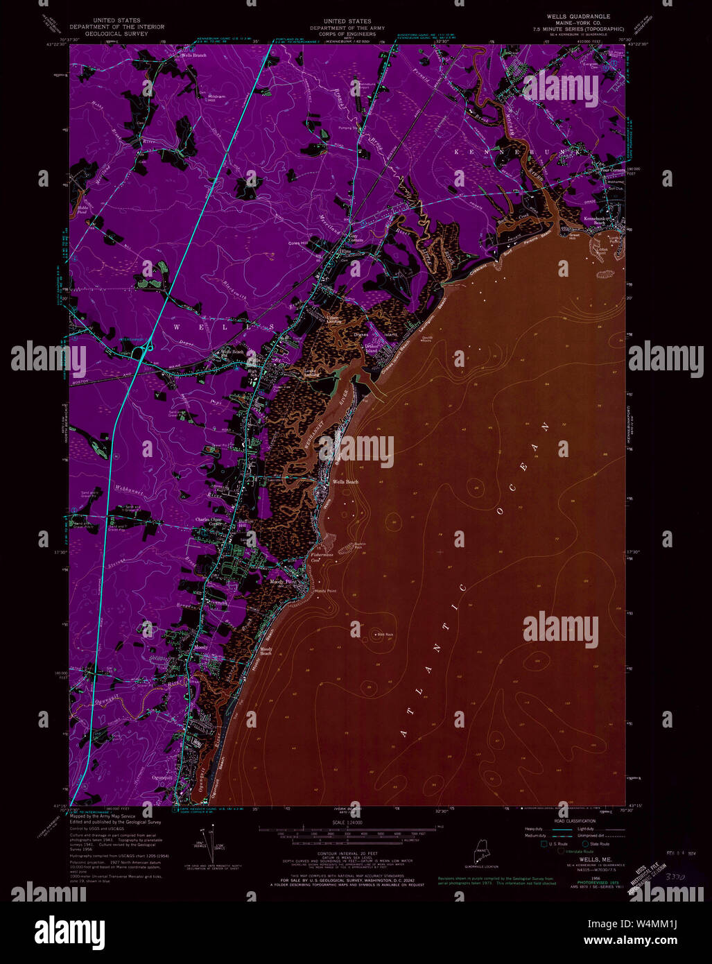 Map of wells maine hi-res stock photography and images - Alamy