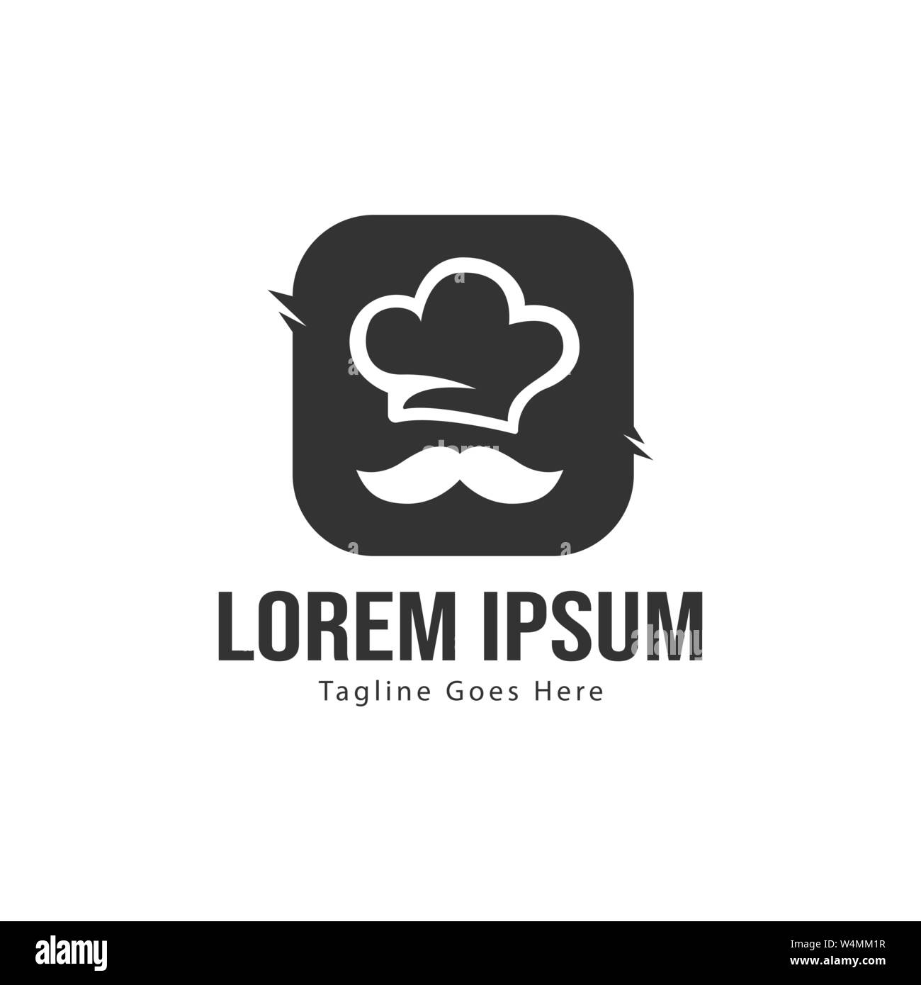 Chef logo template design with frame. minimalist Chef logo vector ...