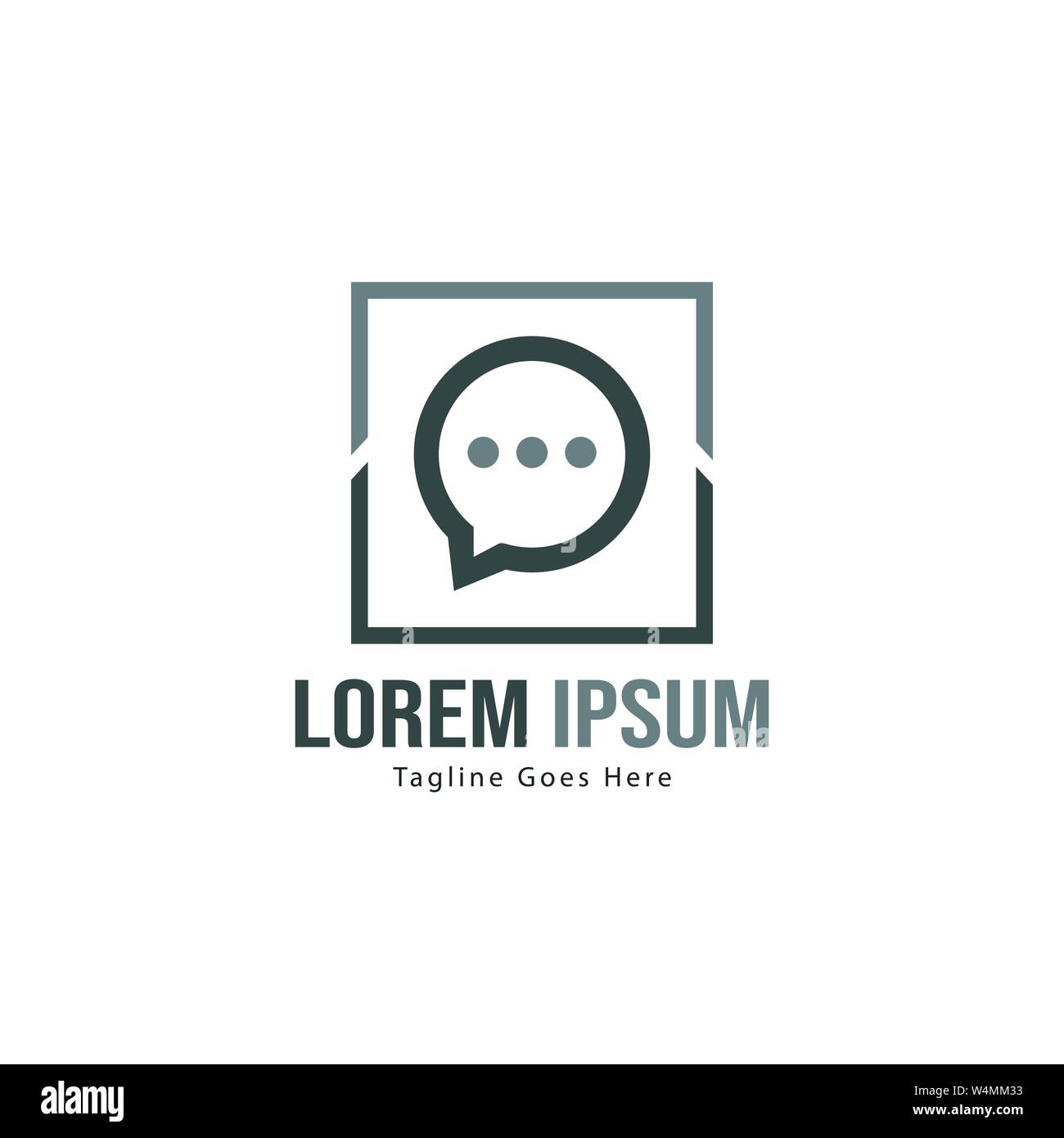 Chat logo template design. Chat logo with modern frame isolated on ...