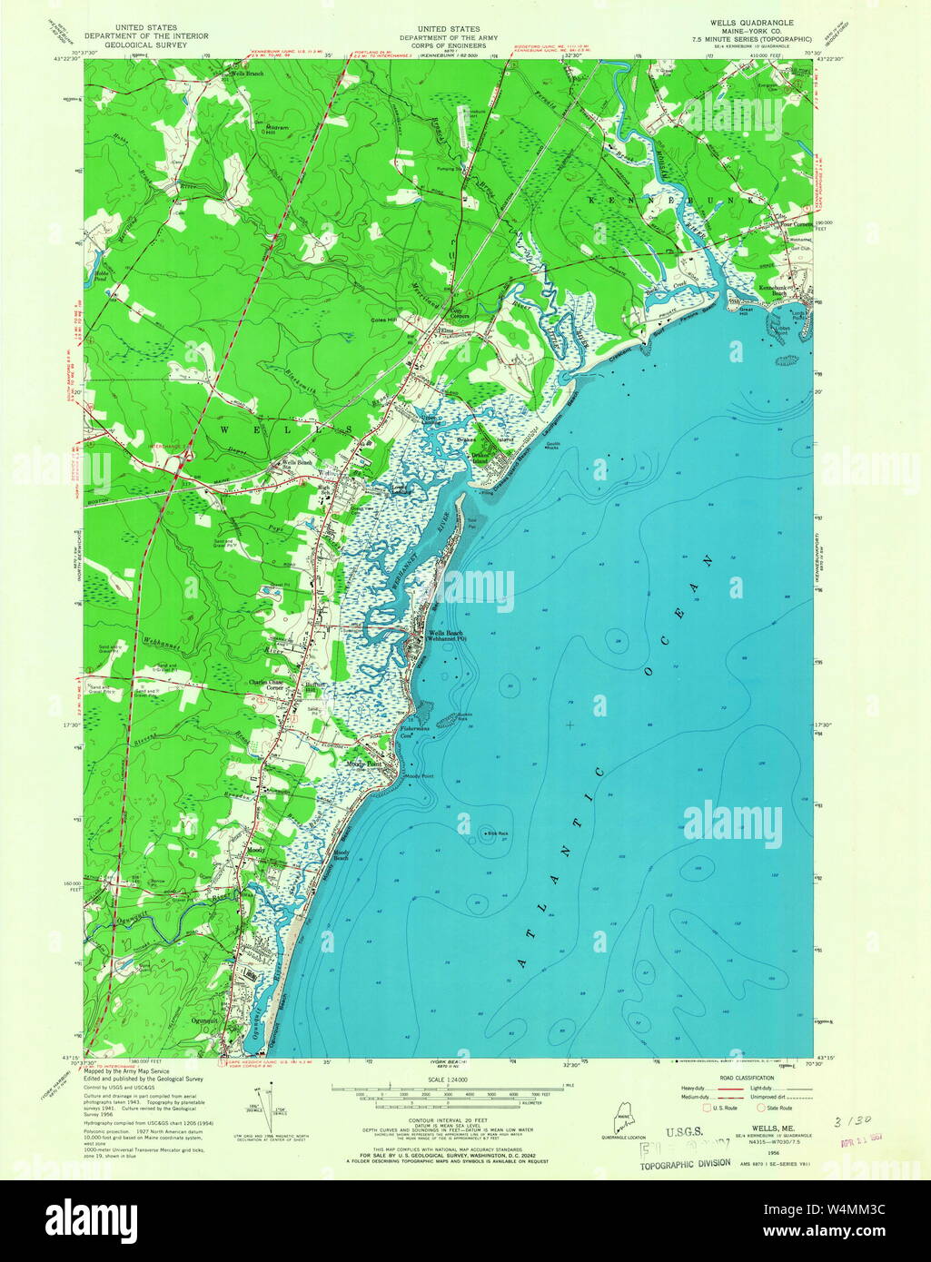 Maine USGS Historical Map Wells 807287 1956 24000 Restoration Stock ...