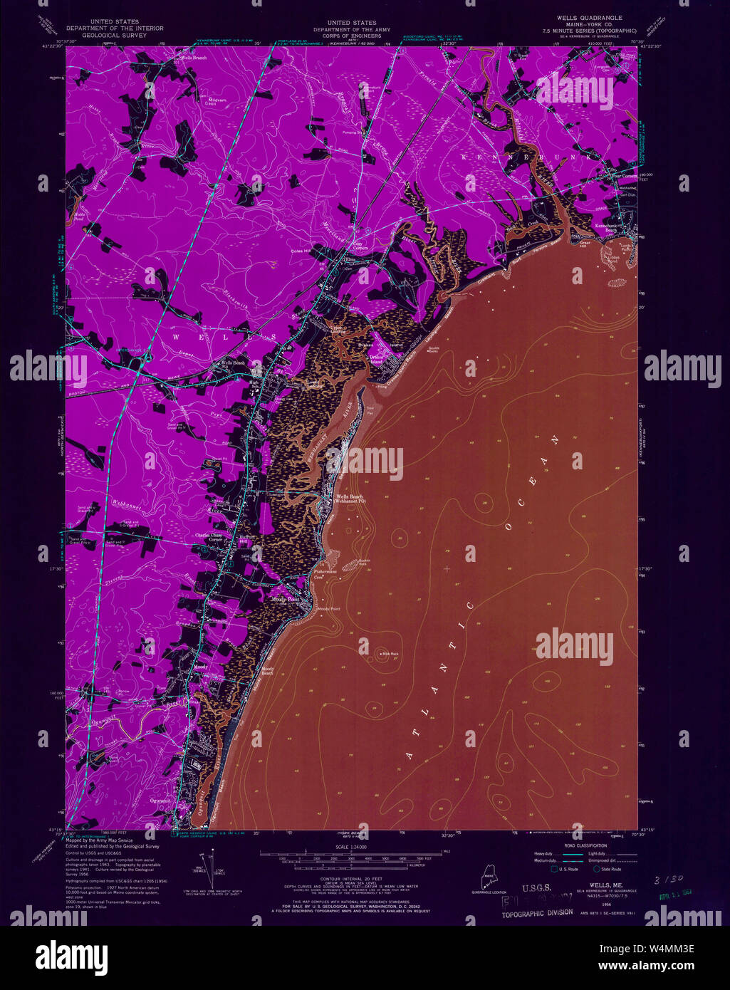 Maine USGS Historical Map Wells 807287 1956 24000 Inversion Restoration ...