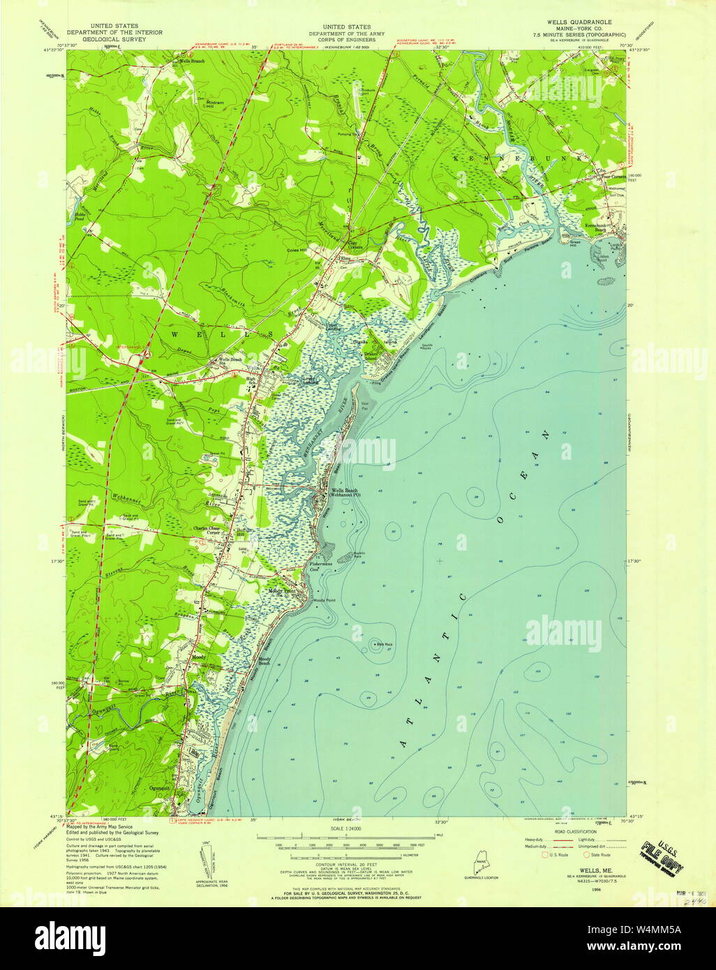 Maine USGS Historical Map Wells 807288 1956 24000 Restoration Stock ...