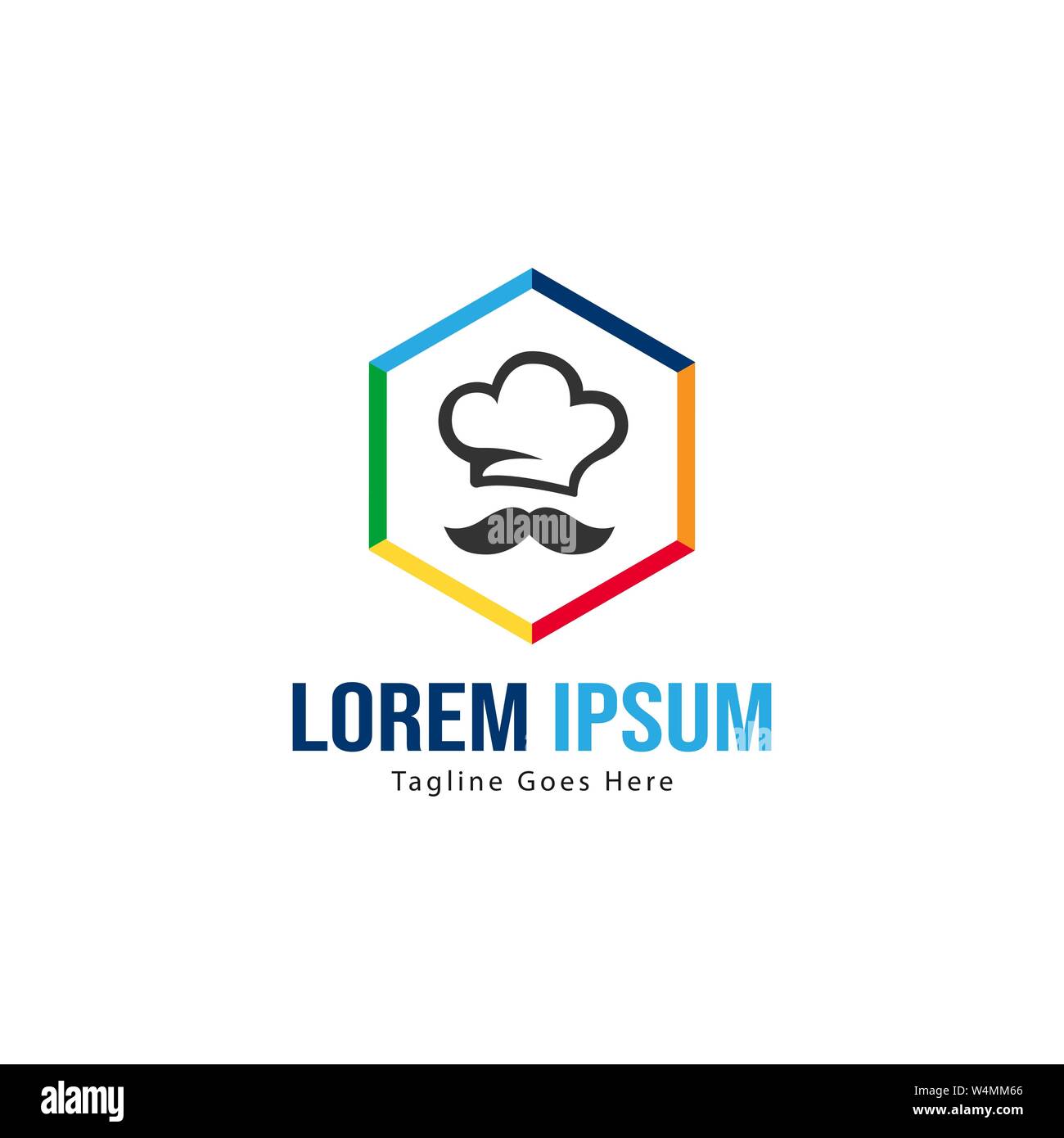 Chef logo template design with frame. minimalist Chef logo vector ...