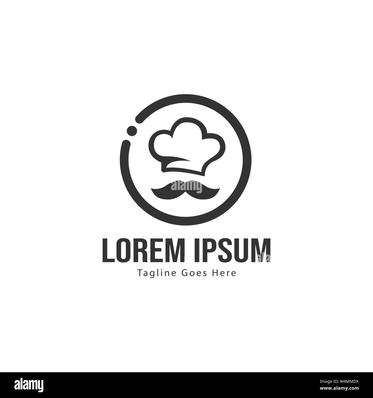 Chef logo template design with frame. minimalist Chef logo vector ...