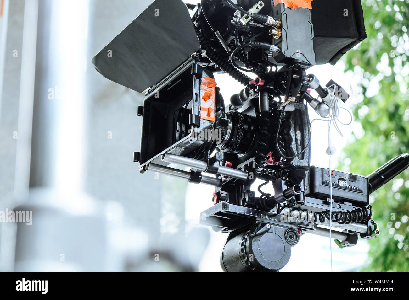 Filming with professional camera background Stock Photo - Alamy