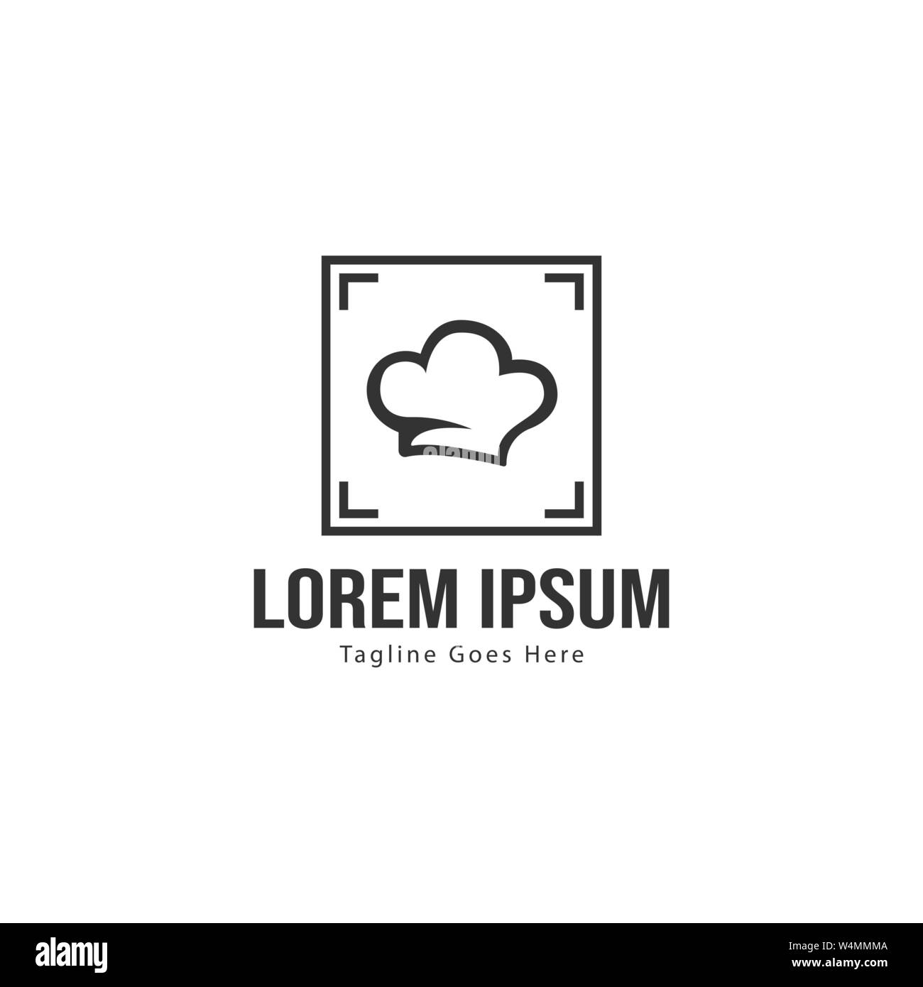 Chef logo template design with frame. minimalist chef logo vector ...
