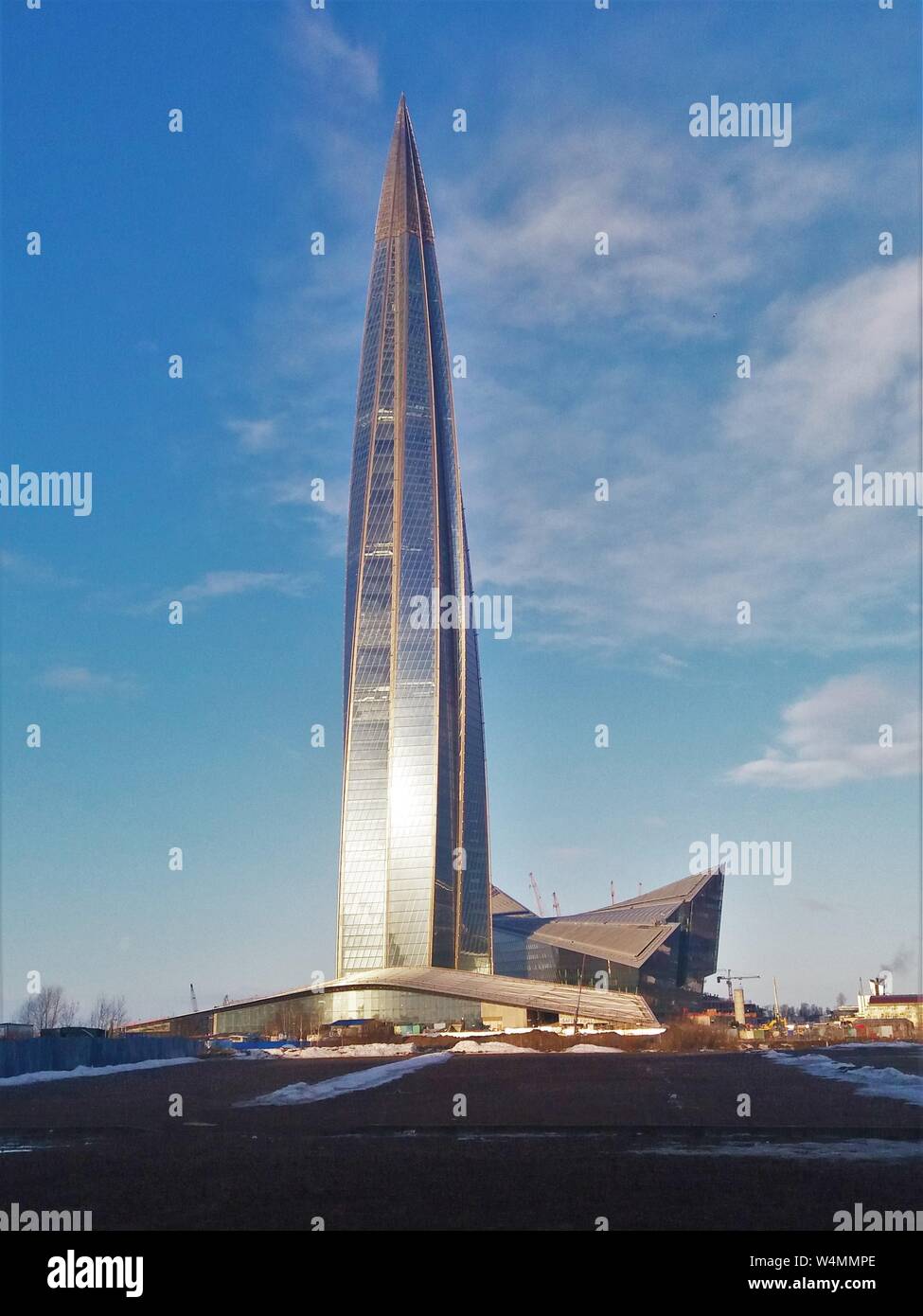 Photo - a modern high-rise building in St. Petersburg. Northern summer ...