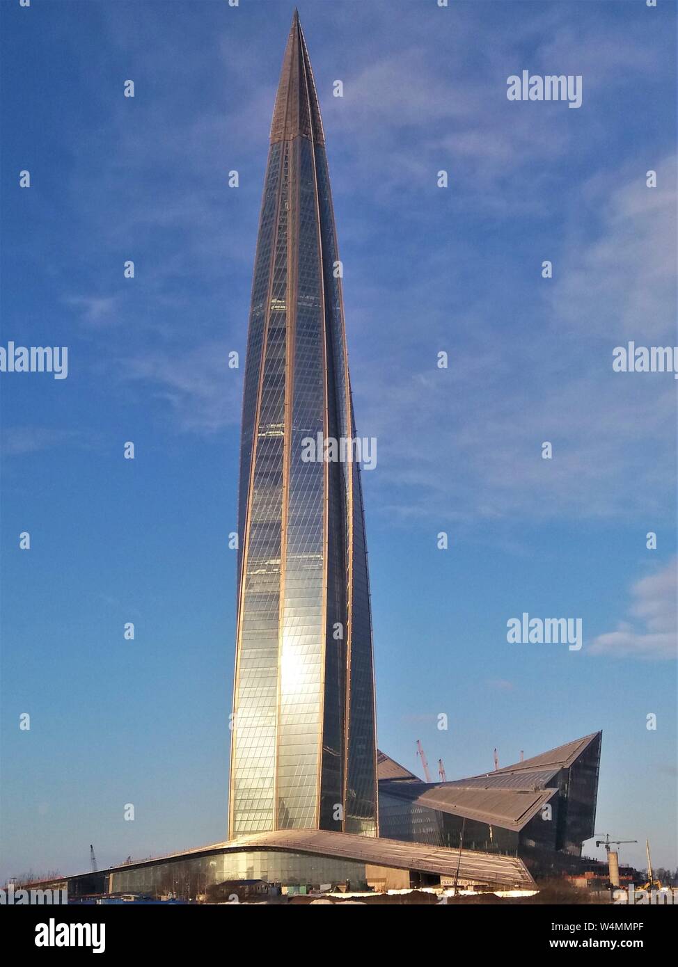 Photo - a modern high-rise building in St. Petersburg. Northern summer ...