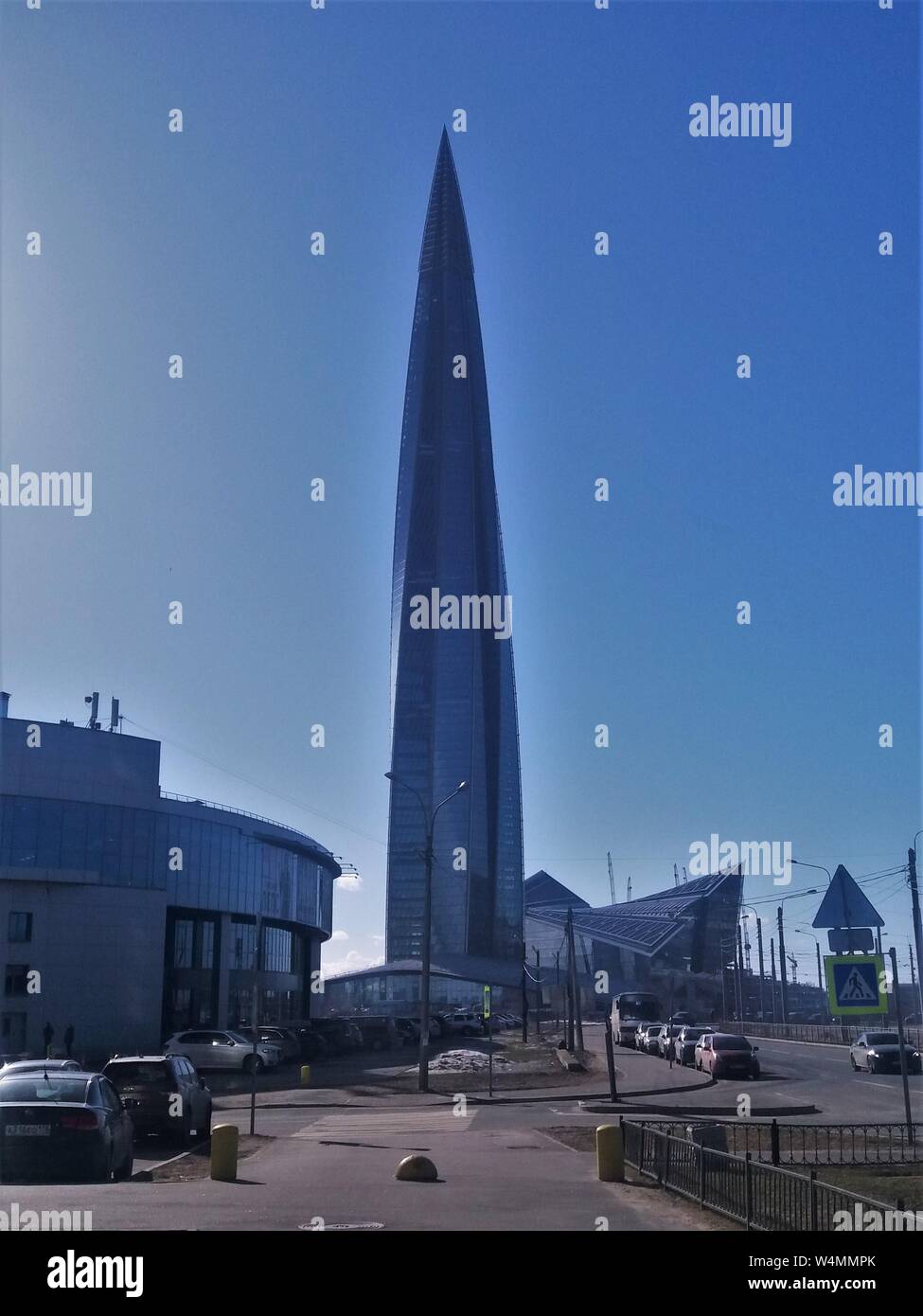 Photo - a modern high-rise building in St. Petersburg. Northern summer ...