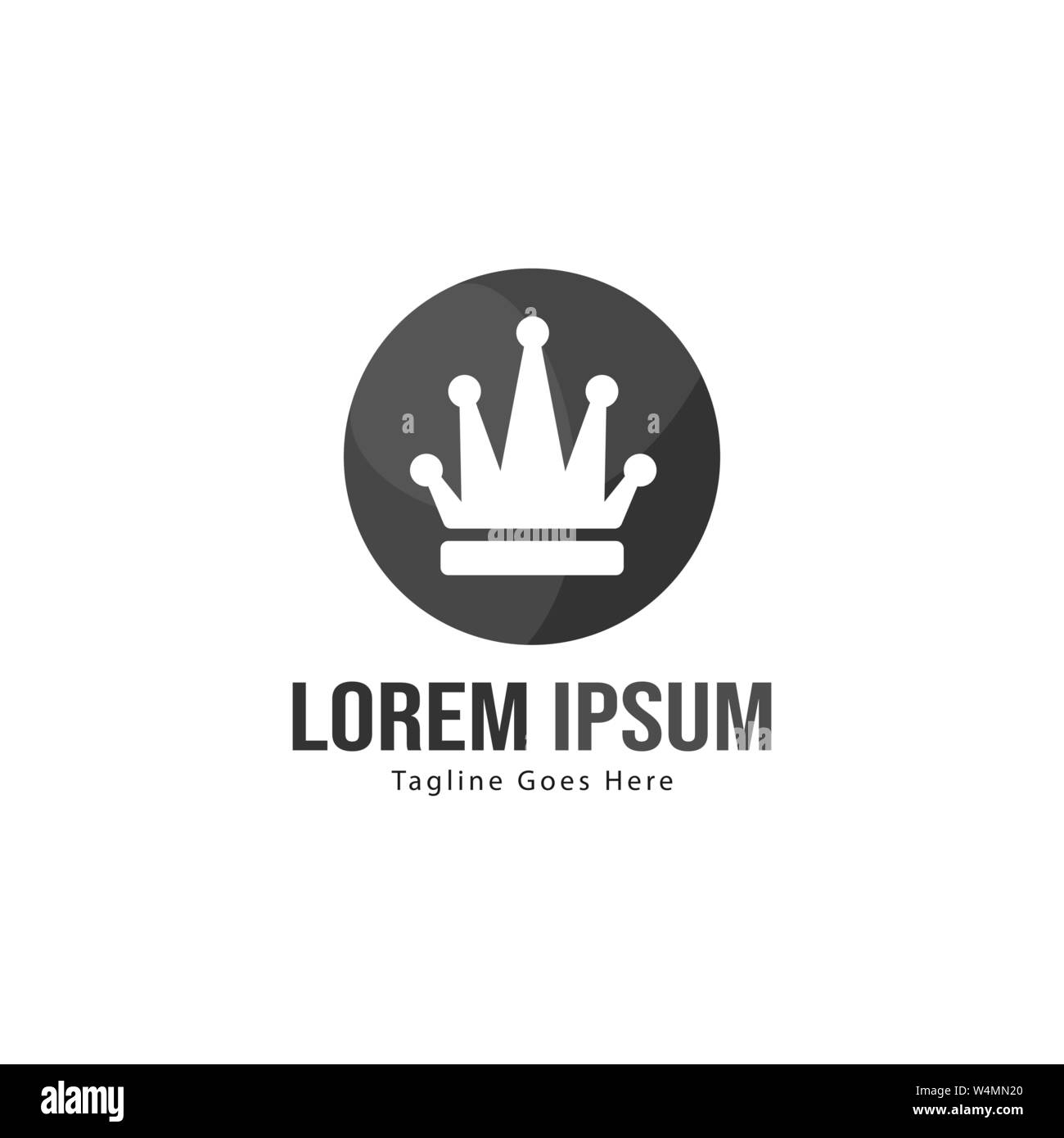 Crown logo template design with frame. minimalist crown logo vector ...