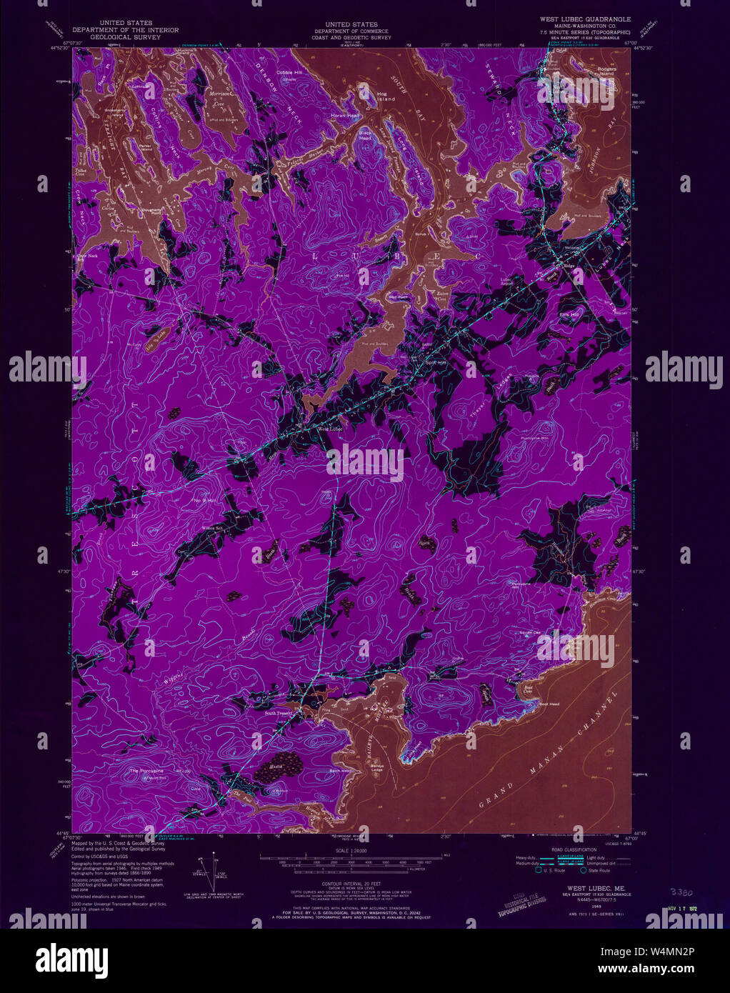Maine USGS Historical Map West Lubec 807293 1949 24000 Inversion ...